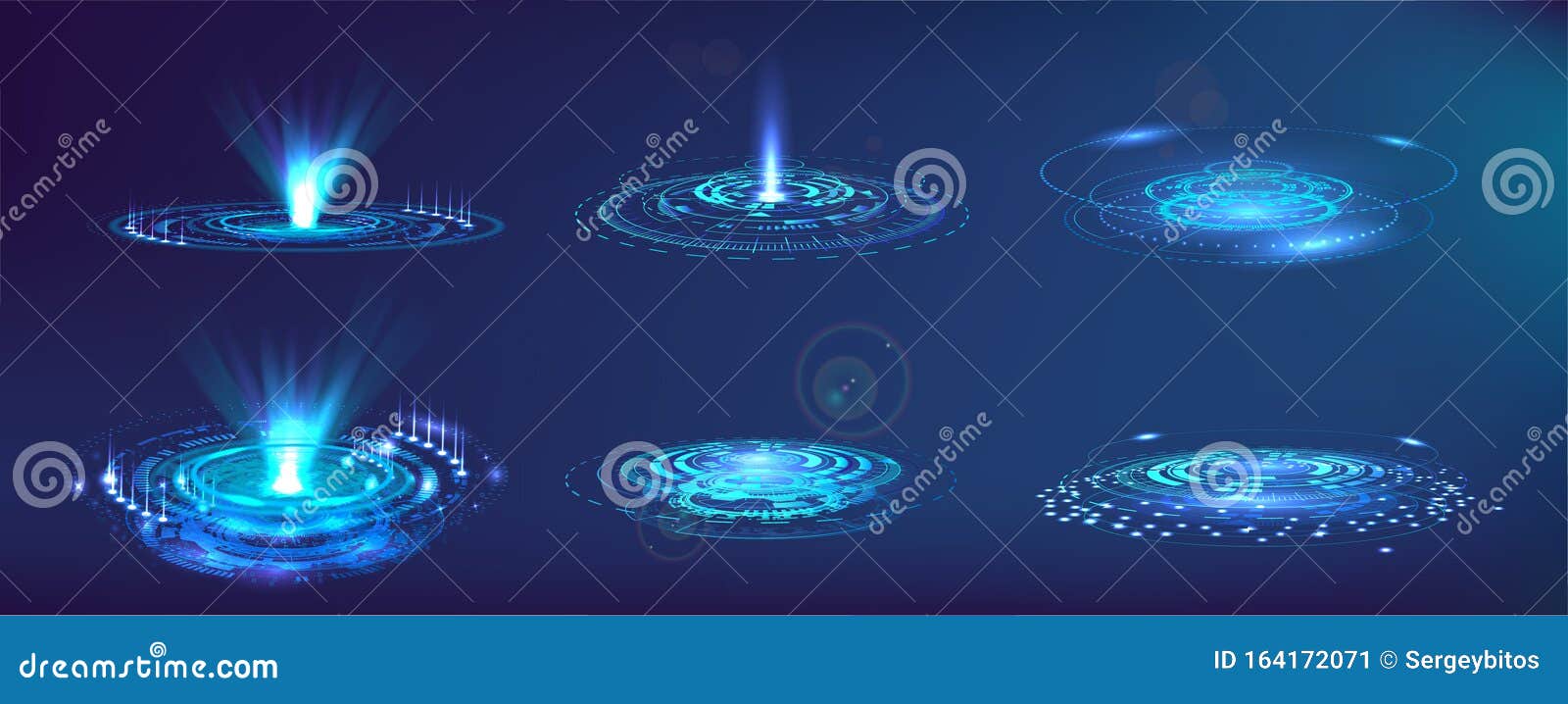 Futuristic Elements FUI, GUI, HUD. Set Abstract Circle Hi-tech Stock ...