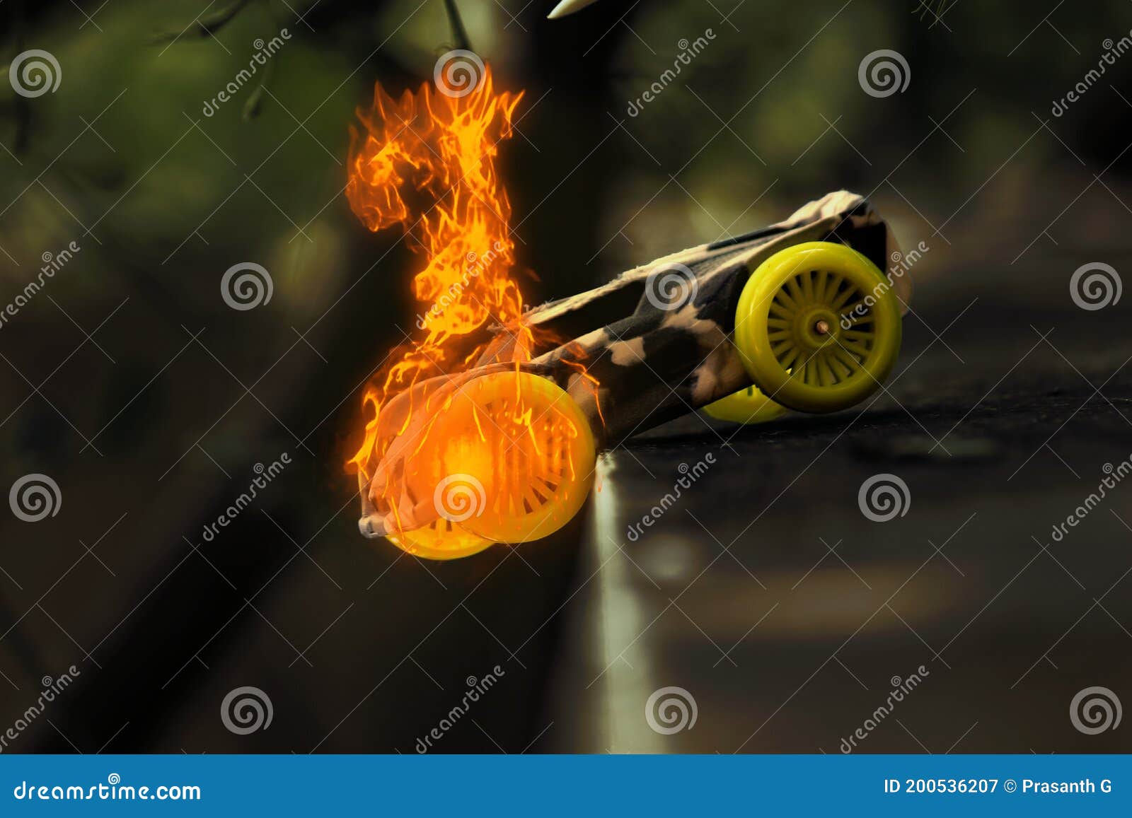 Burning Toy Car Fire Accident Stock Image - Image of drive, fail: 200536207