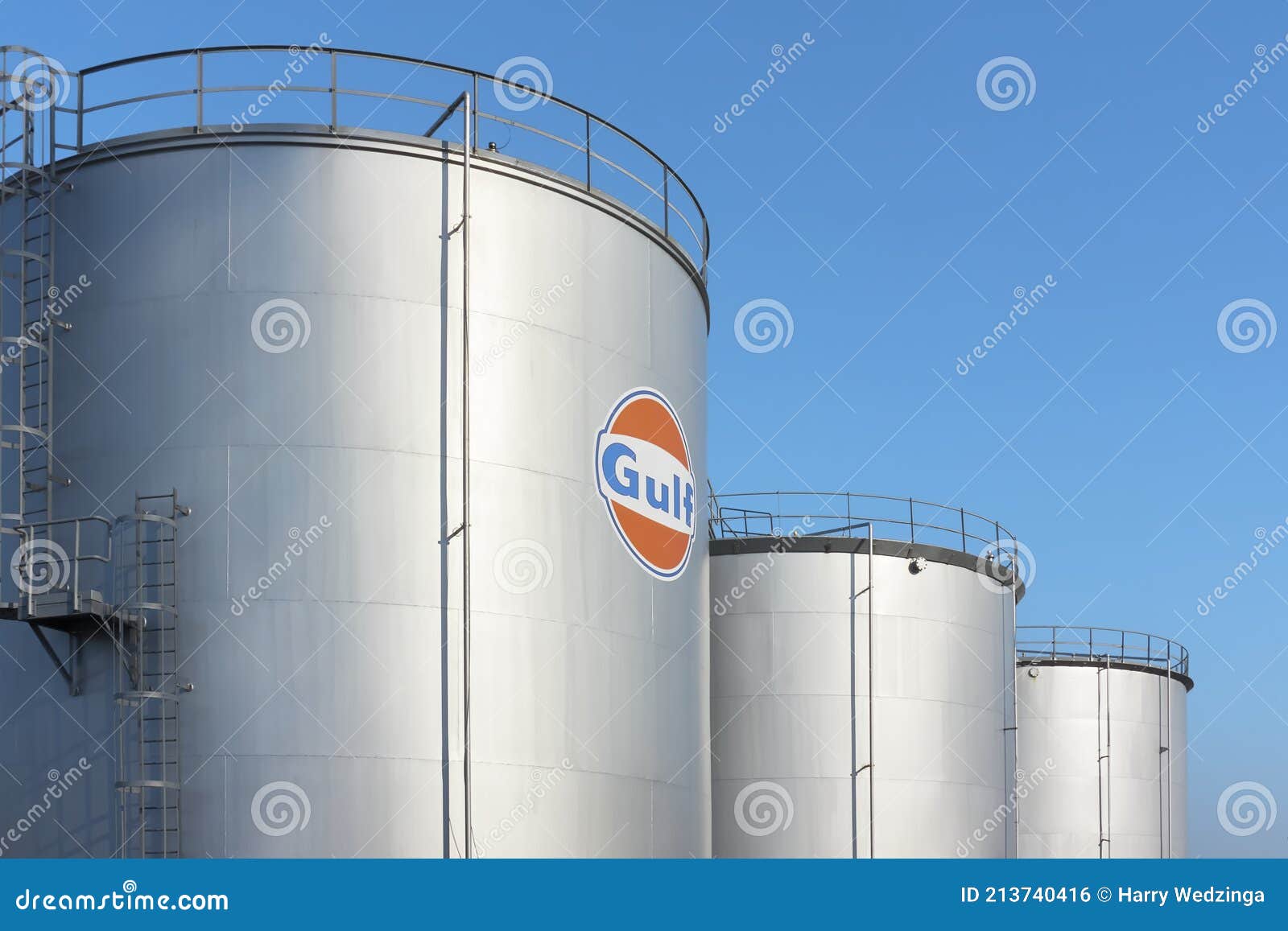 Oil Storage Tanks with a Gulf Logo Editorial Photo - Image of europe ...