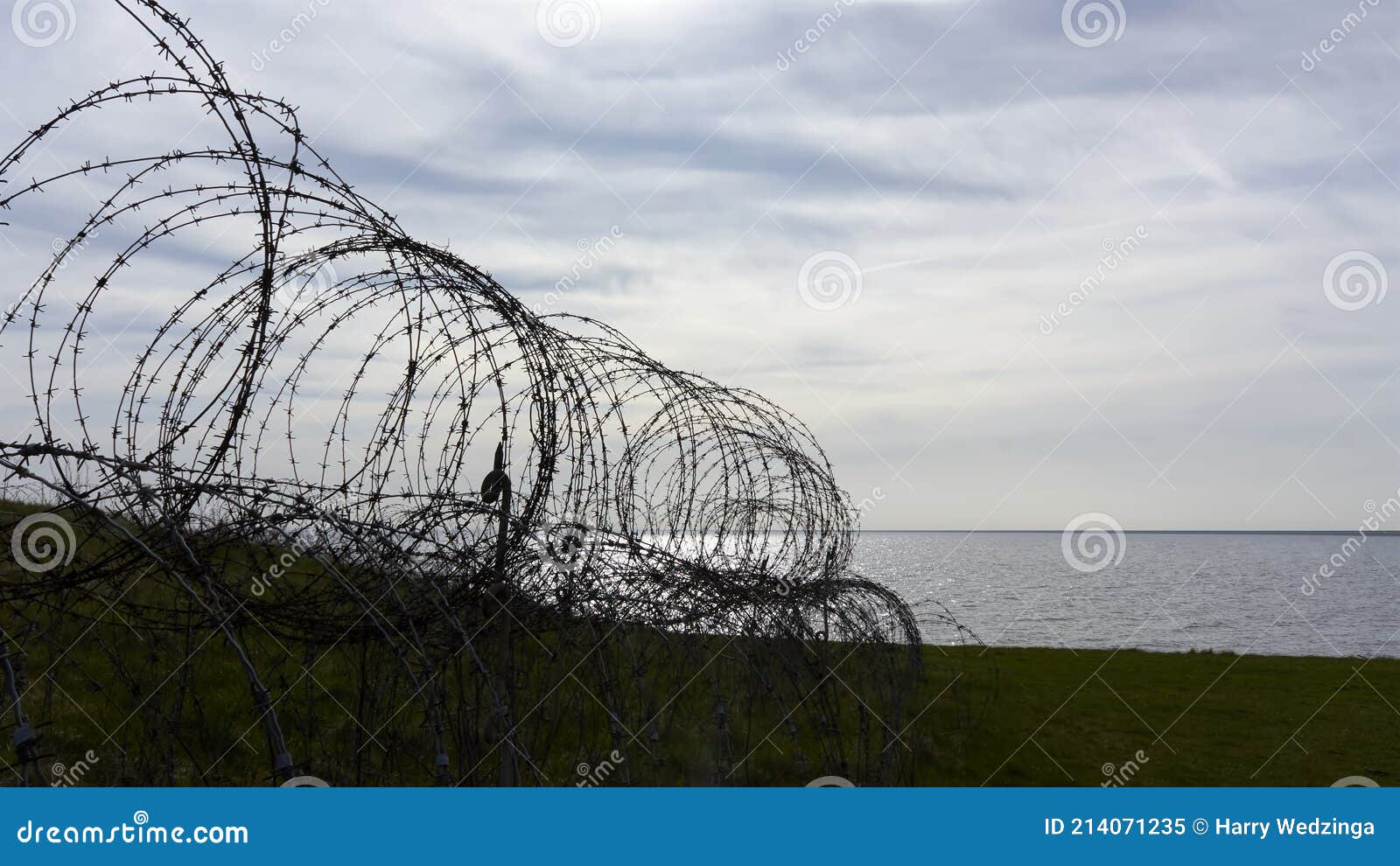 Barbed Wire from WW2 Near the Sea Stock Image - Image of freedom, coast ...