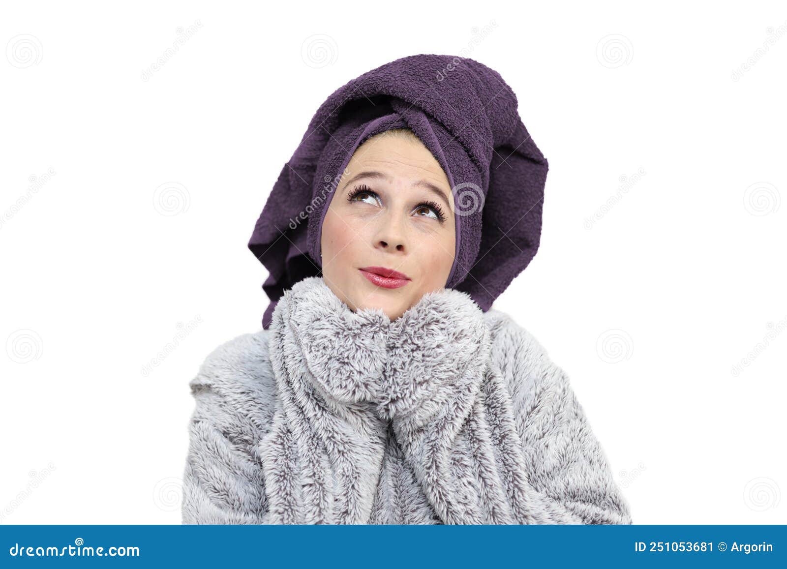 Woman Expressing Dreaminess Stock Image - Image of looseness, isolated ...