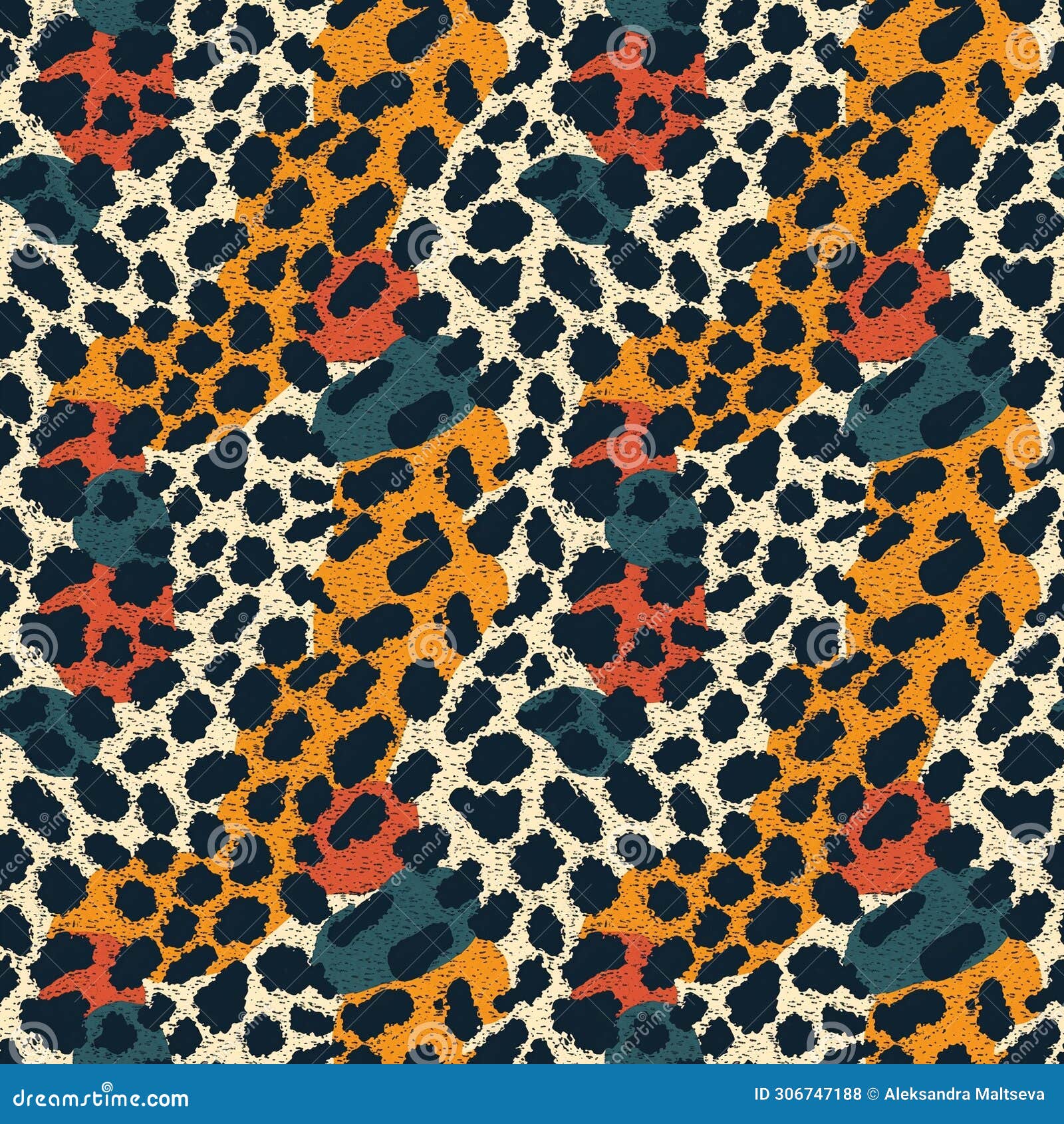 Seamless Pattern, Multicolored Leopard Print, Generated AI Stock ...