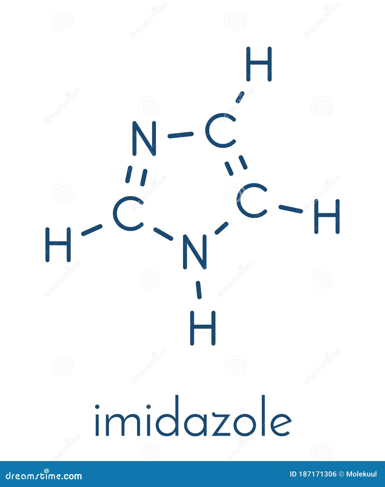 Imidazole Organic Heterocyclic Molecule. Skeletal Formula. Vector ...