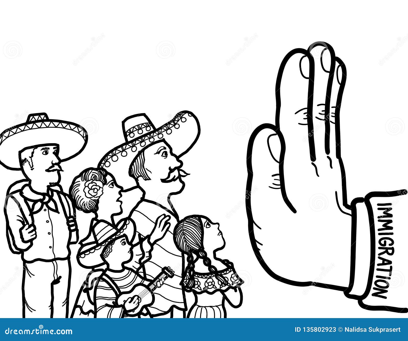 Imigrante ilegal mexicano ilustração stock. Ilustração de américa ...