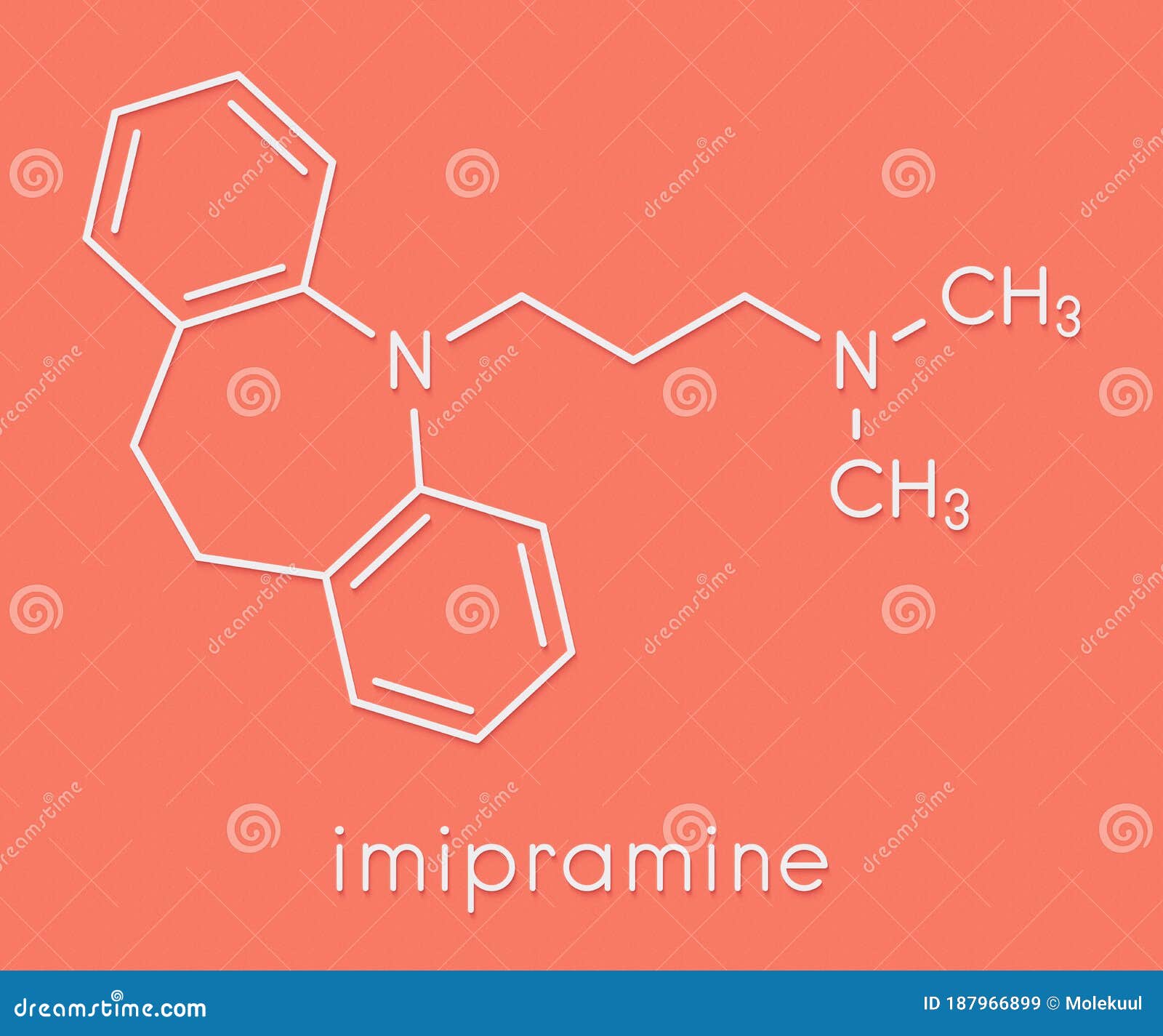 Imipramine Antidepressant Drug Molecule. Skeletal Formula. Stock ...