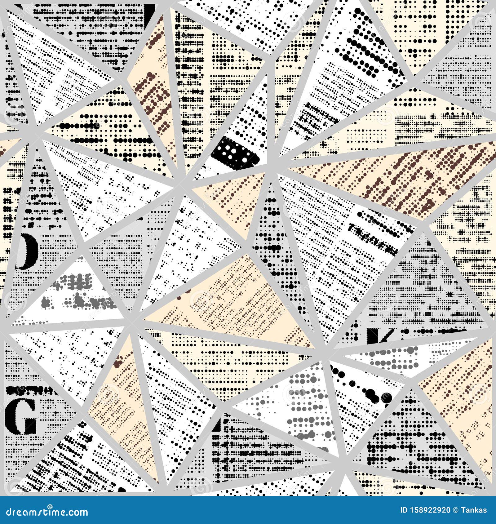 Imitation Of Newspaper. Seamless Vector Image. Vintage Background ...