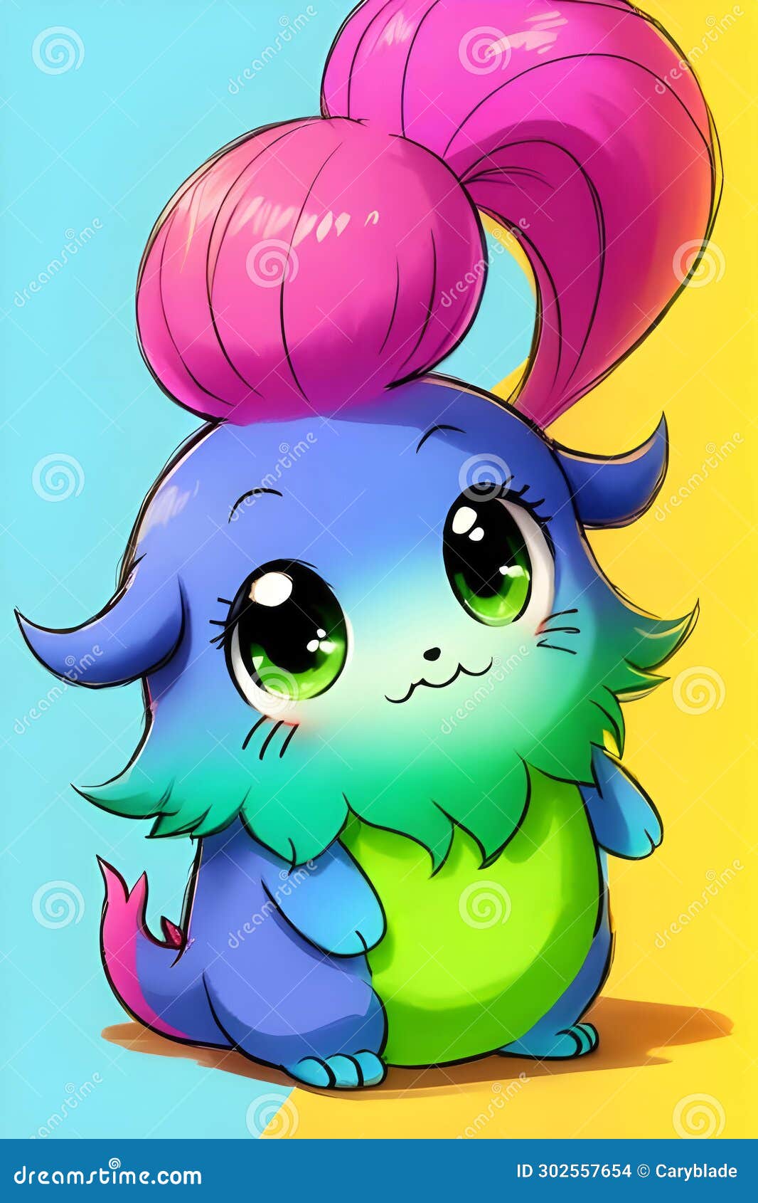 Cute funny creature. stock illustration. Illustration of artistic ...