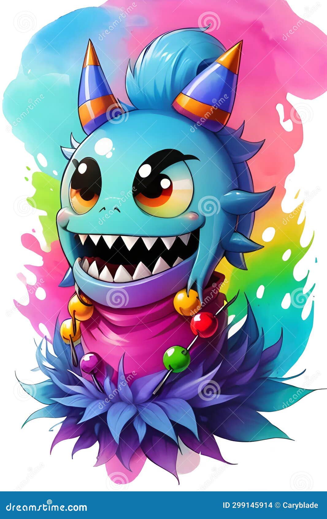 Cute funny creature. stock illustration. Illustration of cute - 299145914