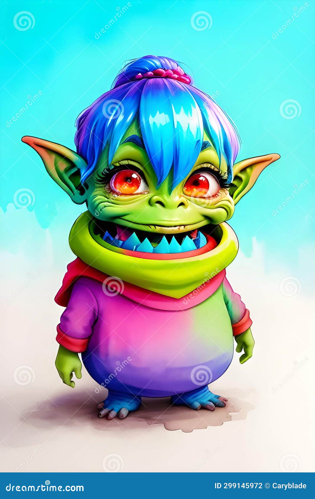 Funny goblin. stock illustration. Illustration of animal - 299145972