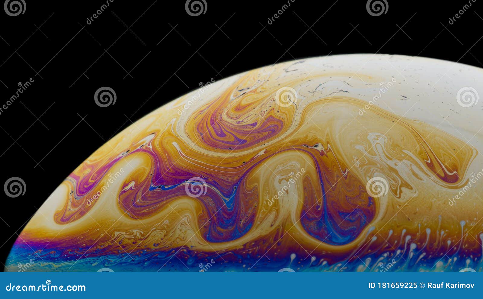 Texture. Simulation of the Atmosphere of the Planet. Soap Bubble. Close ...