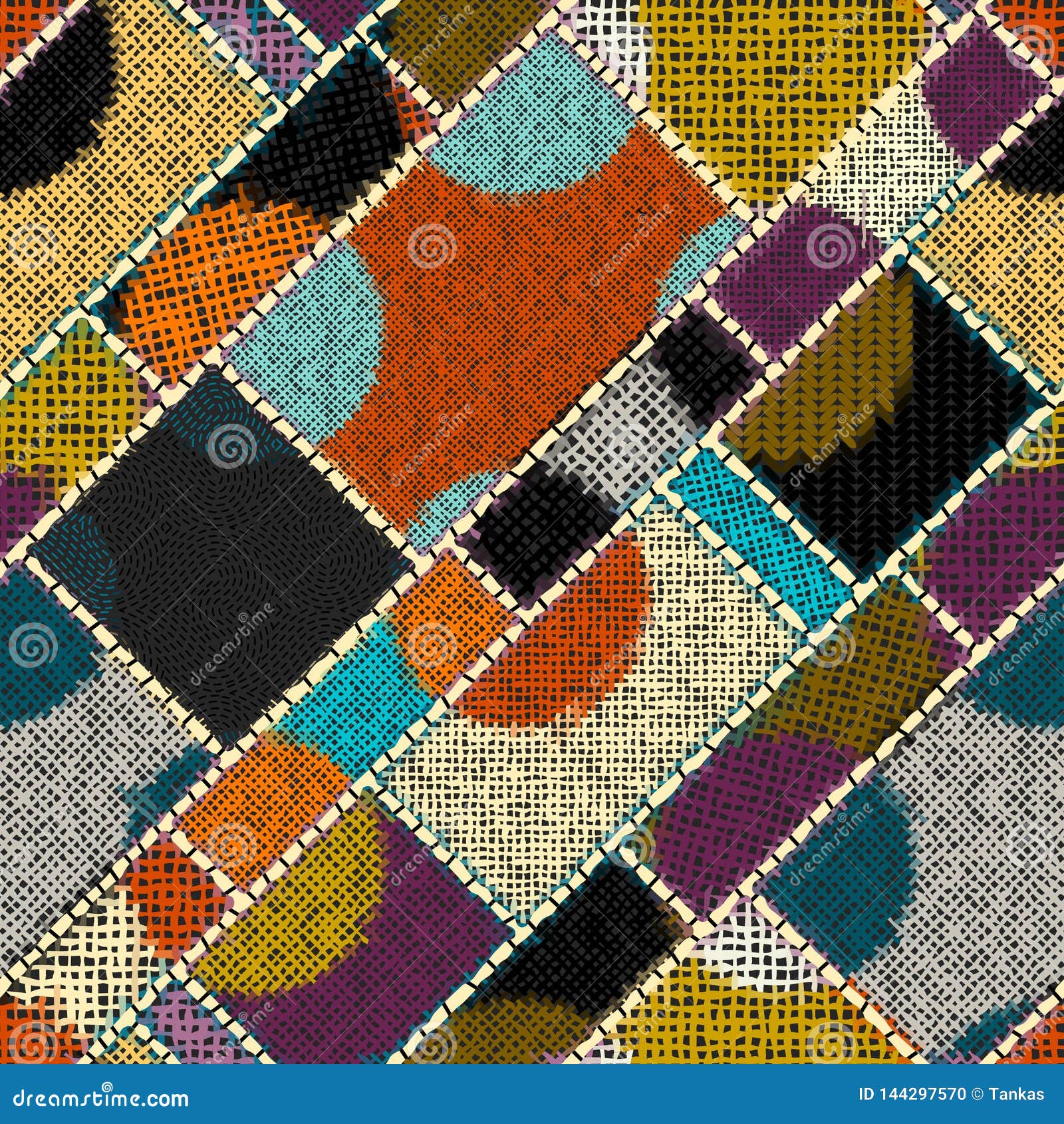 Imitation of a Texture of Rough Canvas. Seamless Pattern. Stock Vector ...