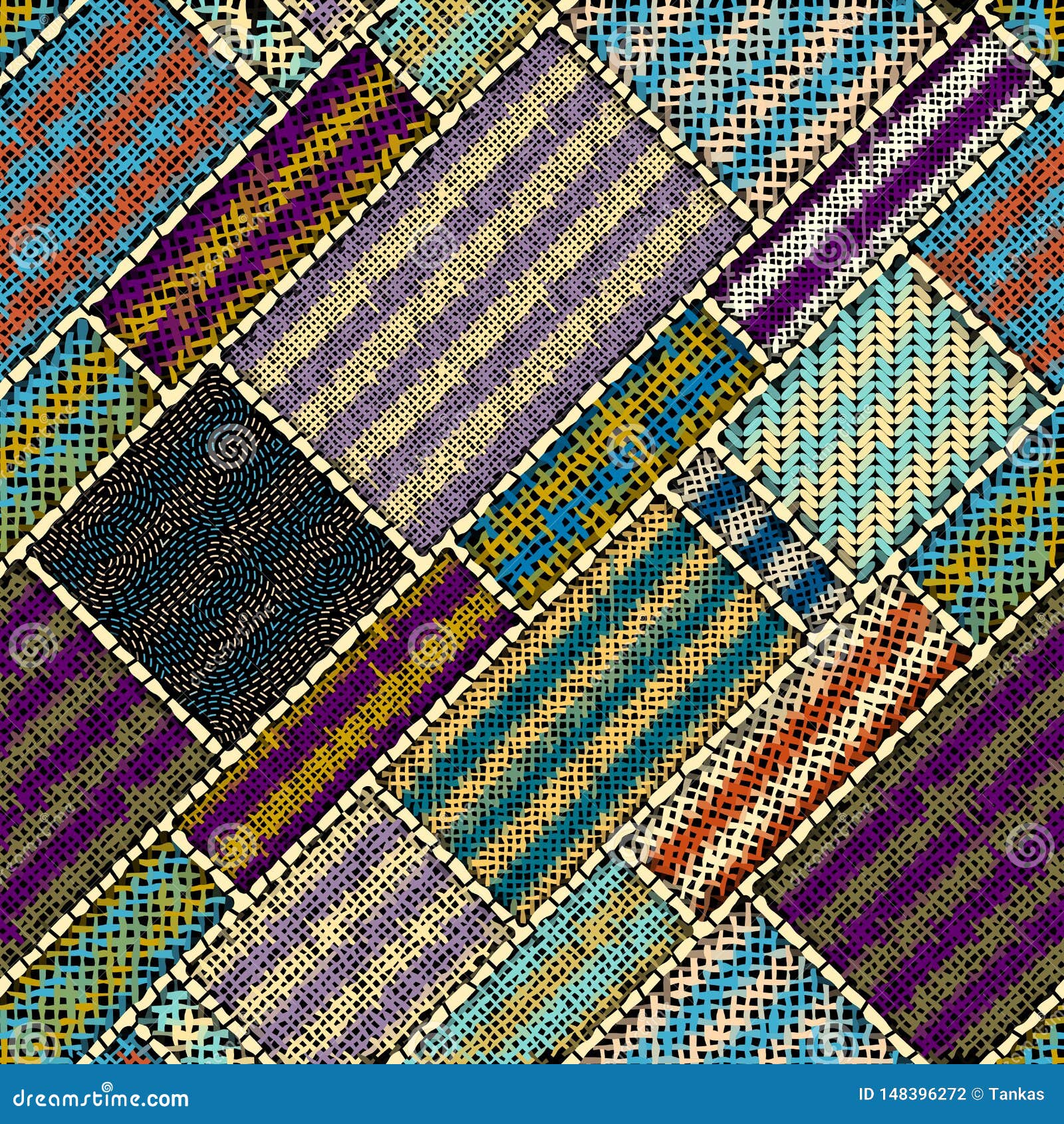 Imitation of a Texture of Rough Canvas. Seamless Pattern. Stock Vector ...