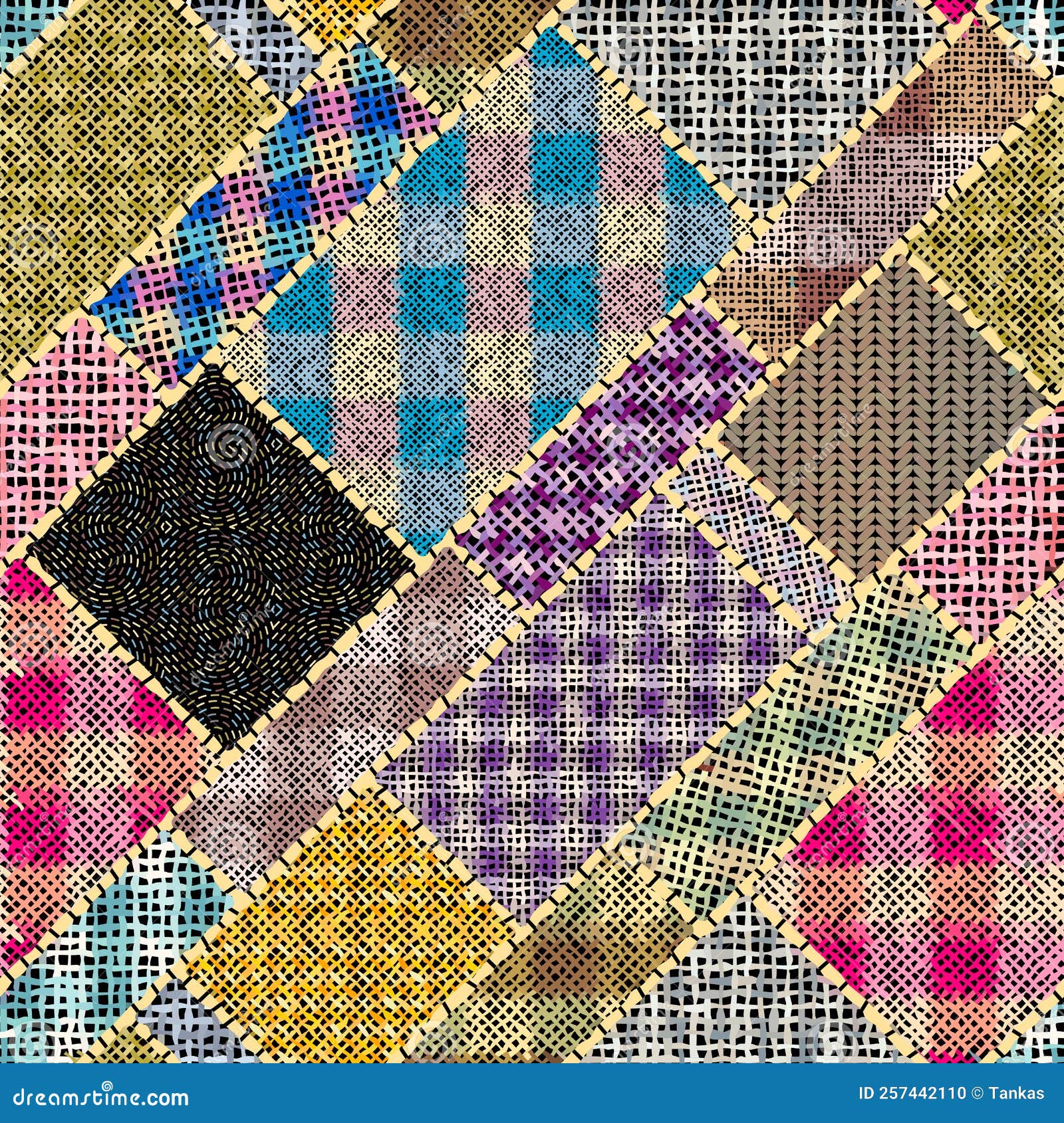 Imitation of a Texture of Rough Canvas. Seamless Pattern. Stock Vector ...