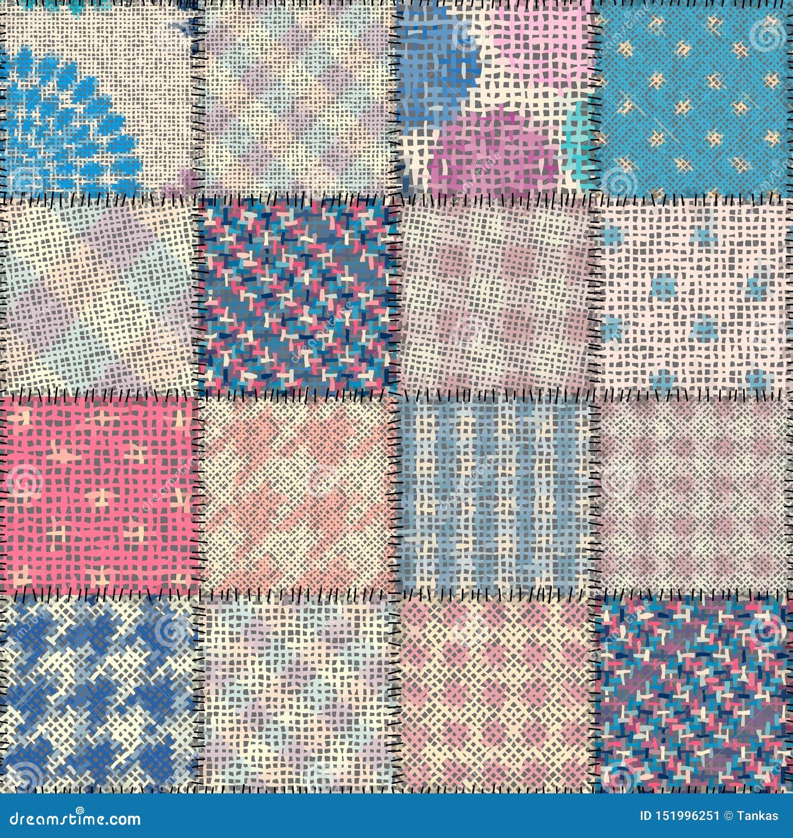 Imitation of a Texture of Rough Canvas. Seamless Pattern. Stock Vector ...