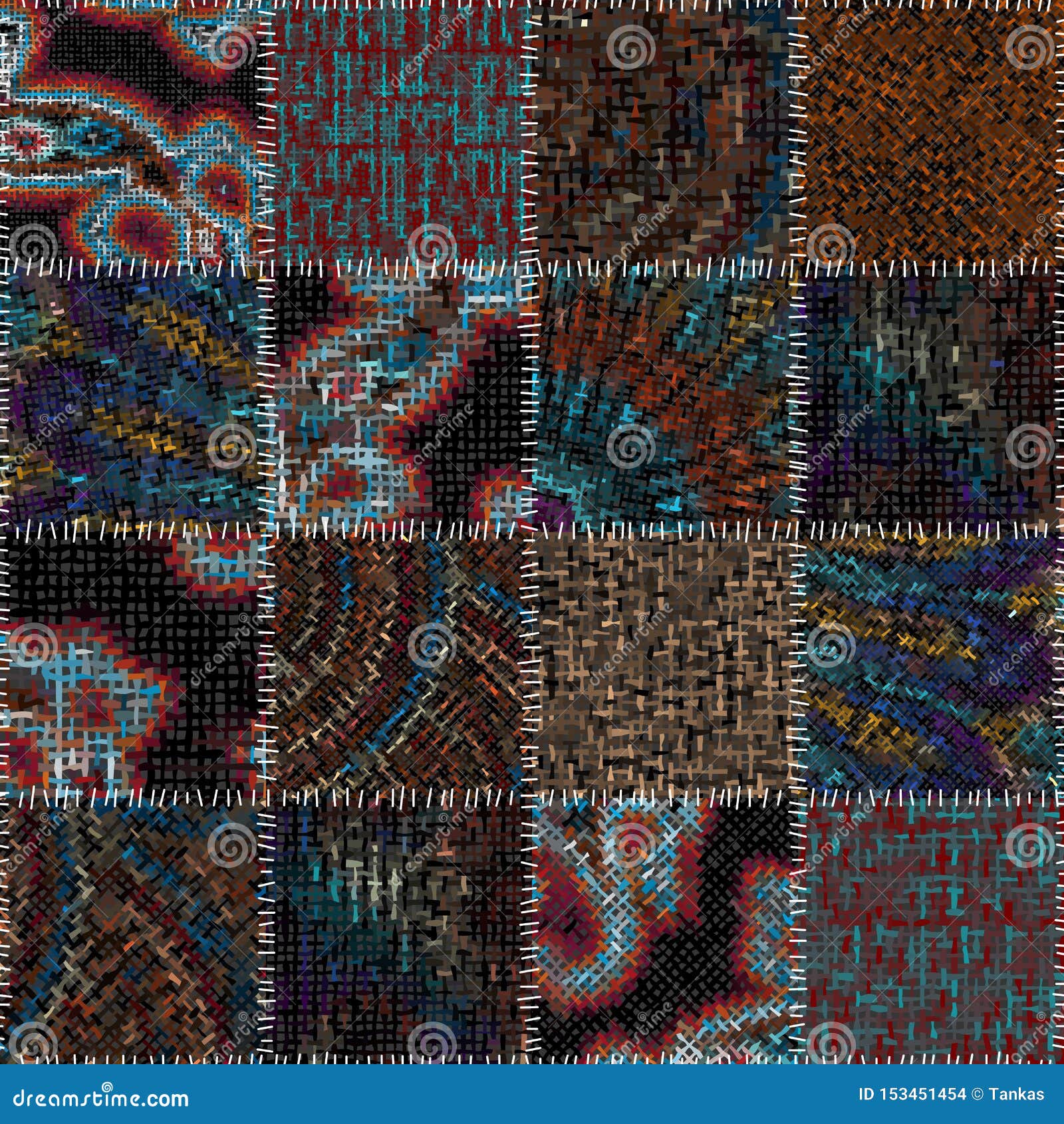 Imitation of a Texture of Rough Canvas. Seamless Pattern. Stock Vector ...