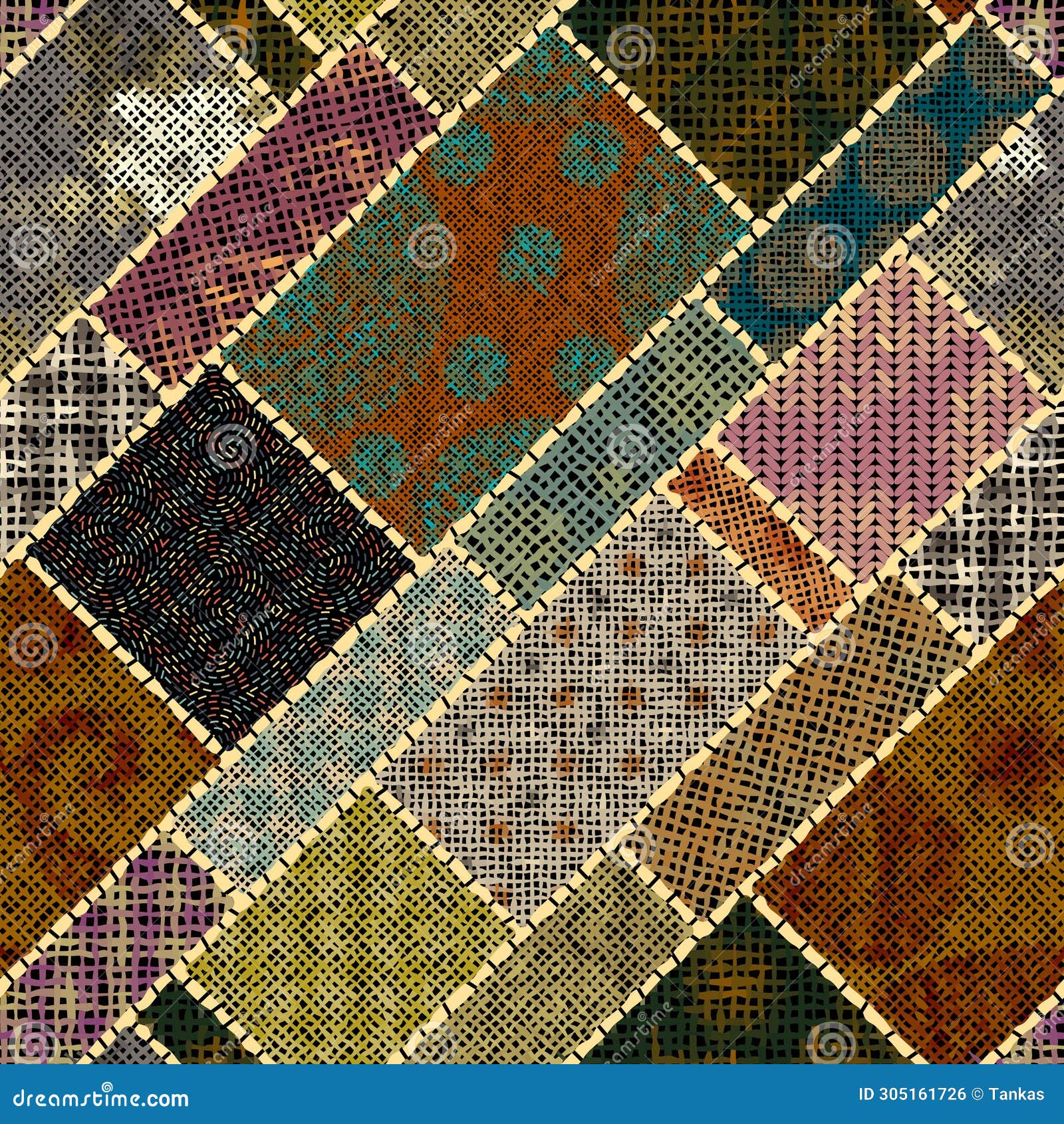 Imitation of a Texture of Rough Canvas. Textile Patchwork Pattern ...