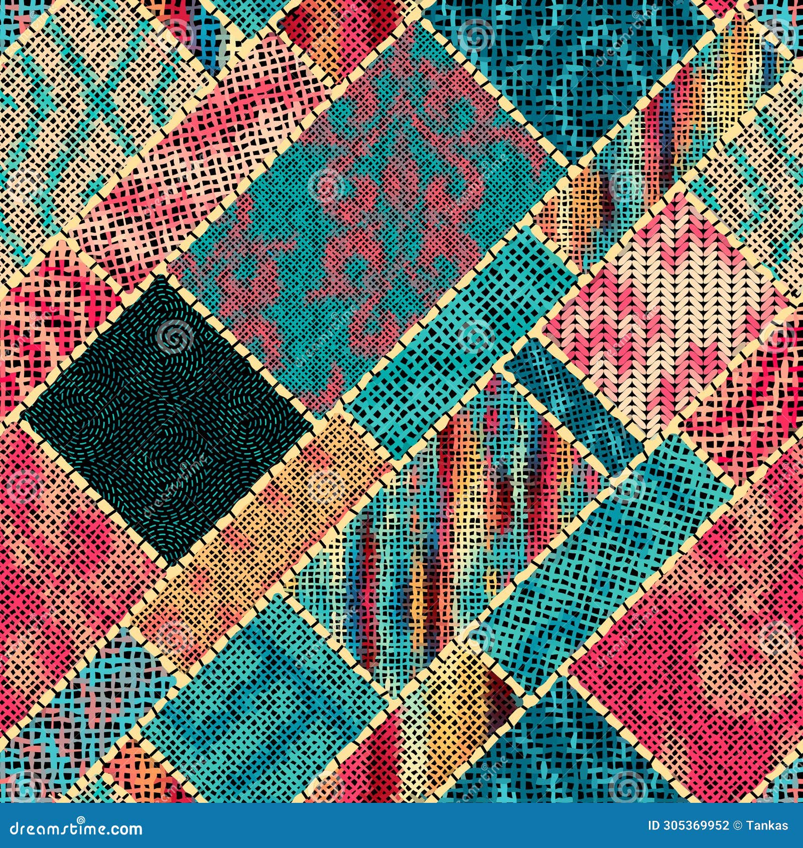 Imitation of a Texture of Rough Canvas. Textile Patchwork Pattern ...