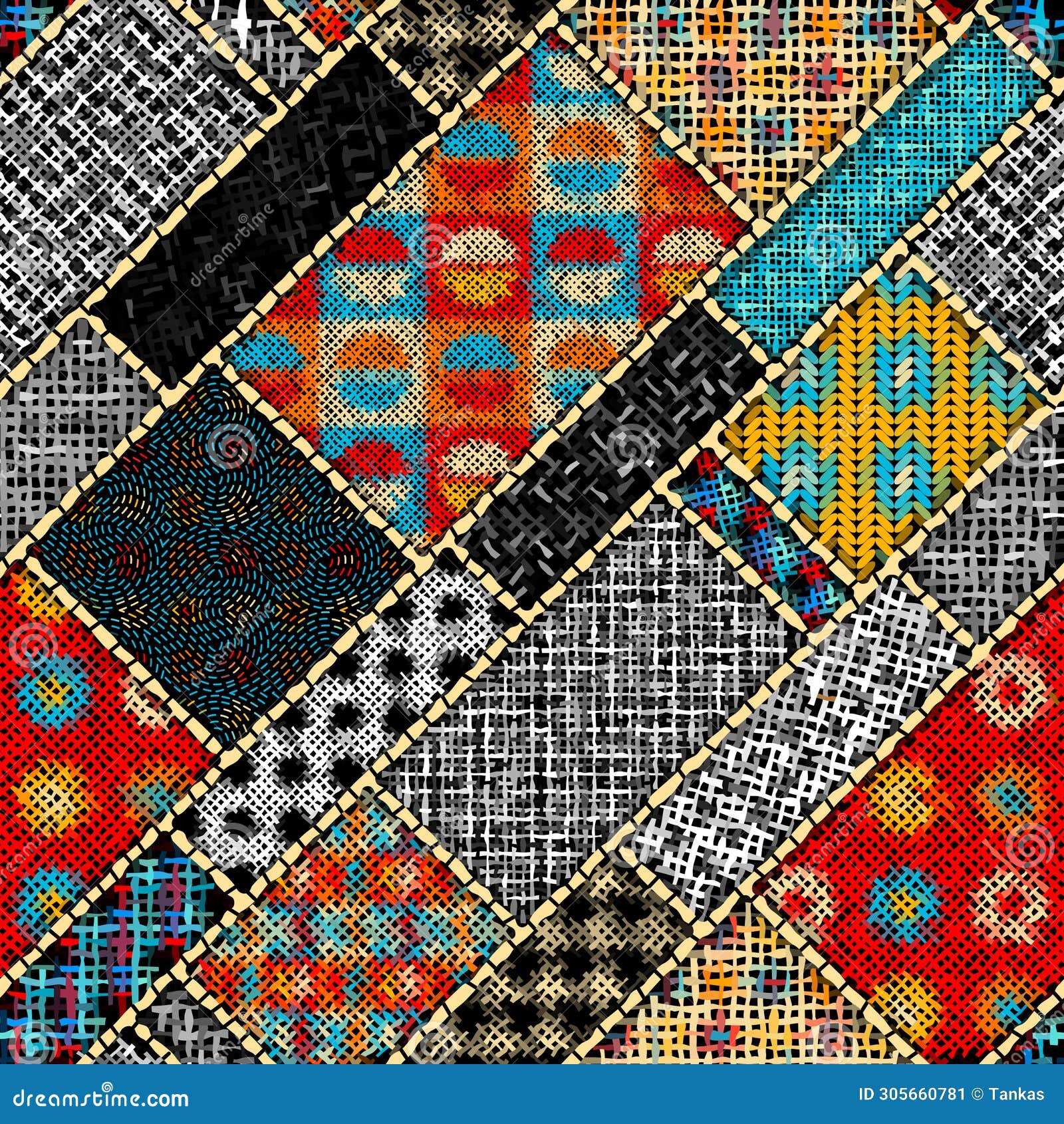 Imitation of a Texture of Rough Canvas. Textile Patchwork Pattern ...