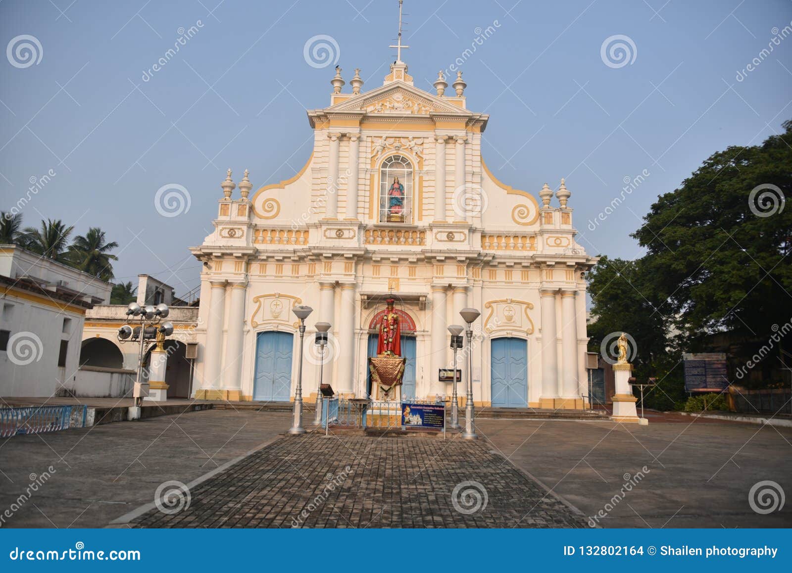 Immaculate Conception Cathedral, Pondicherry Stock Photo - Image of ...