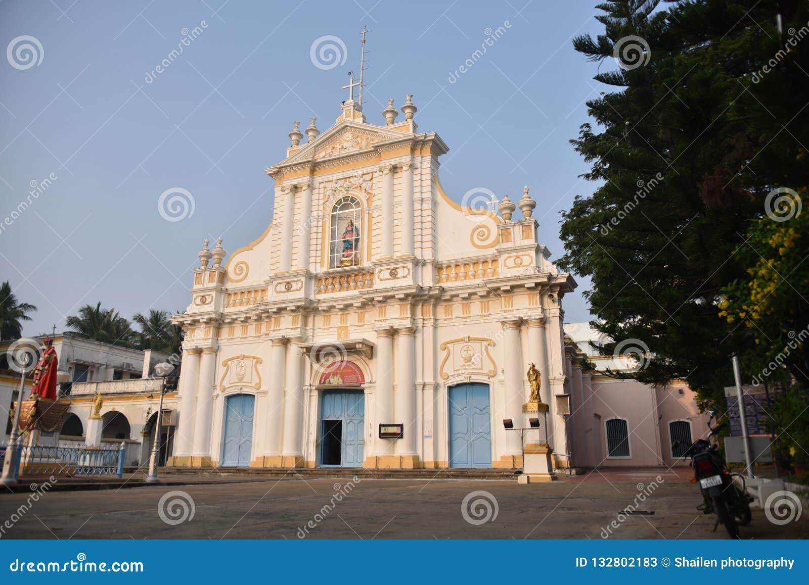 Immaculate Conception Cathedral, Pondicherry Stock Image - Image of ...