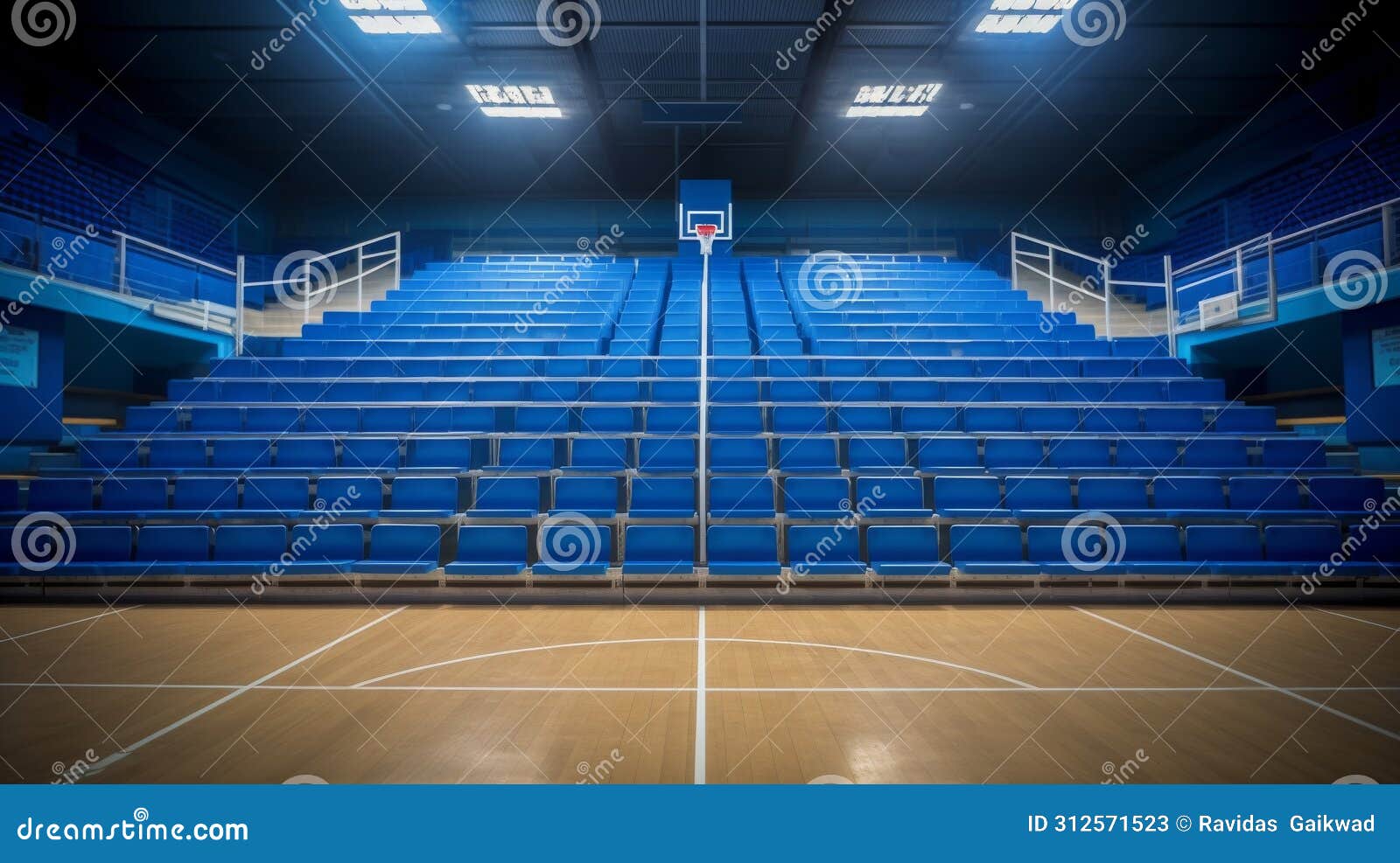 Immaculate Gymnasium Bleachers, Spotless and Ready Stock Illustration ...