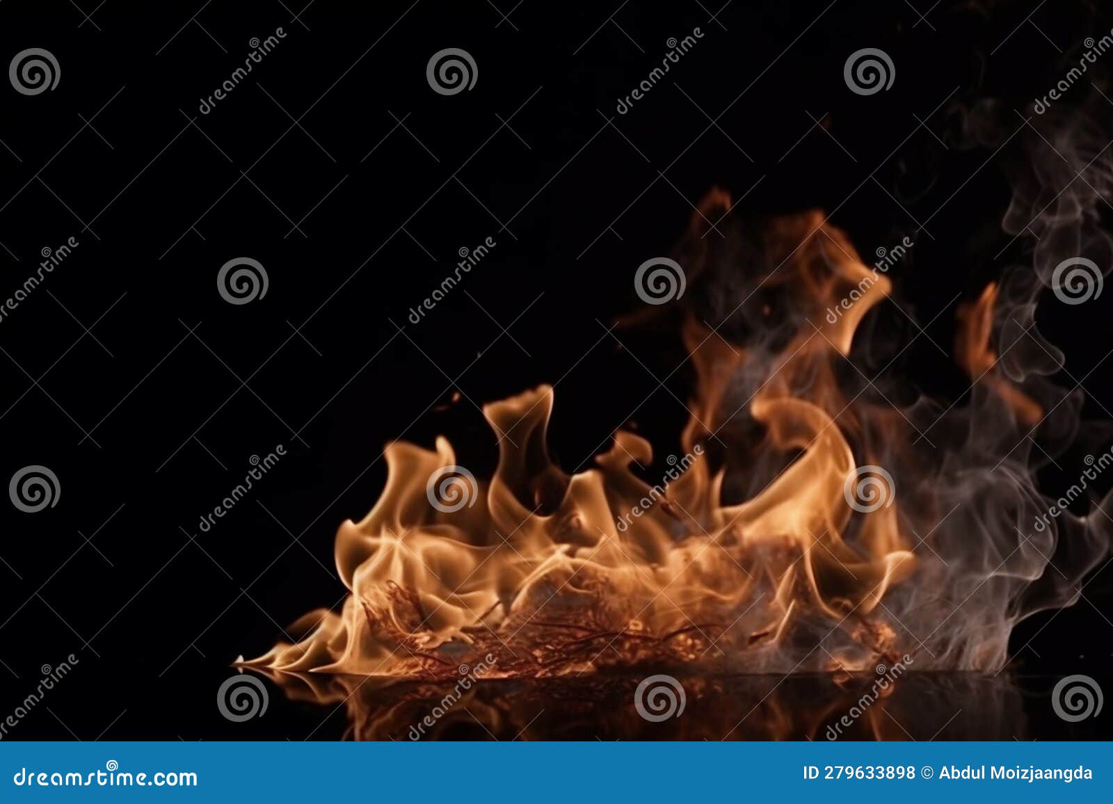 Immaculate Isolated Fire Set Against A Deep Black Backdrop Stock Image ...