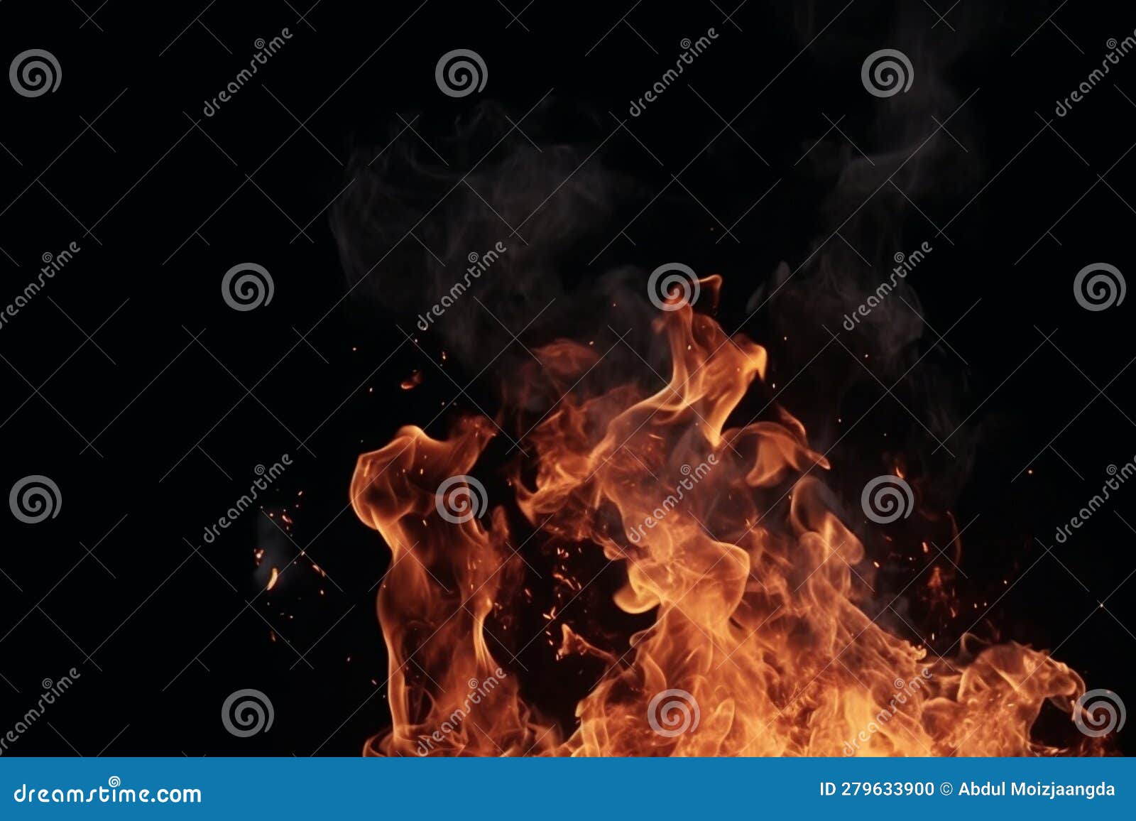 Immaculate Isolated Fire Set Against A Deep Black Backdrop Stock Image ...