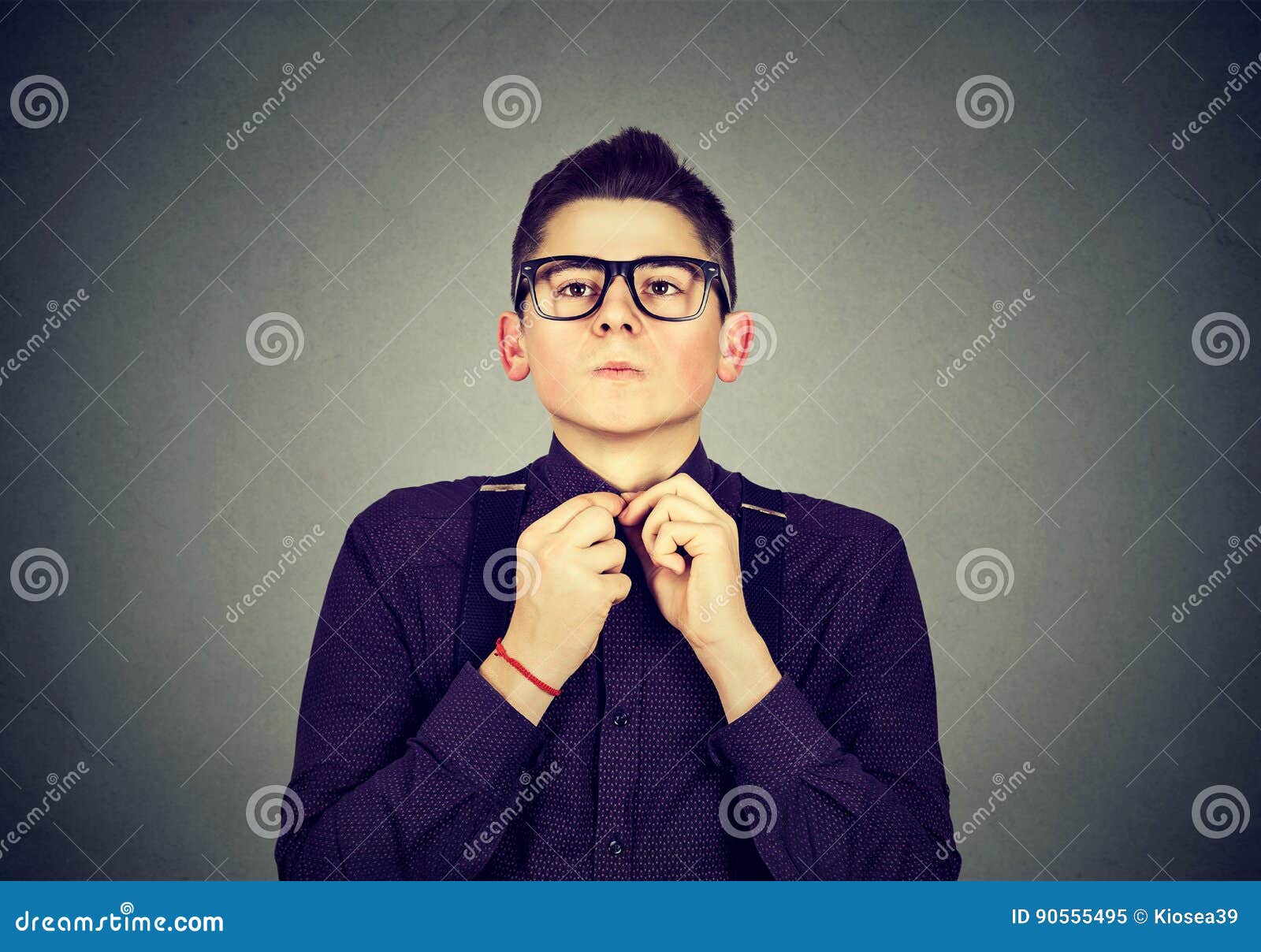 Immaculate Man Buttons Up His Shirt Stock Image - Image of orderly ...