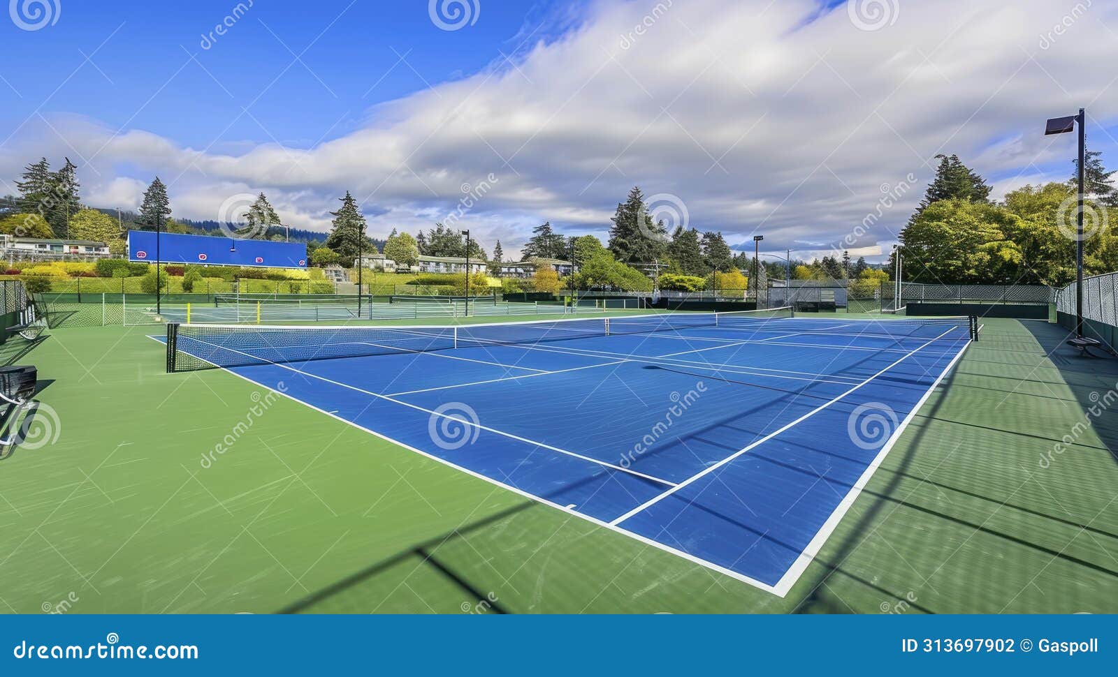 Immaculate Tennis Court Close Up With Pristine Net, Vibrant Colors, And ...