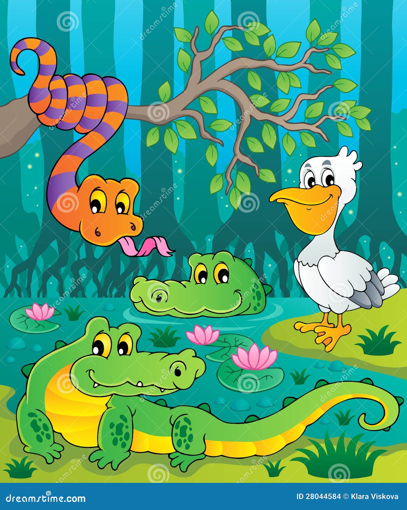 Immagine 1 Di Tema Della Palude Illustrazione Vettoriale ...