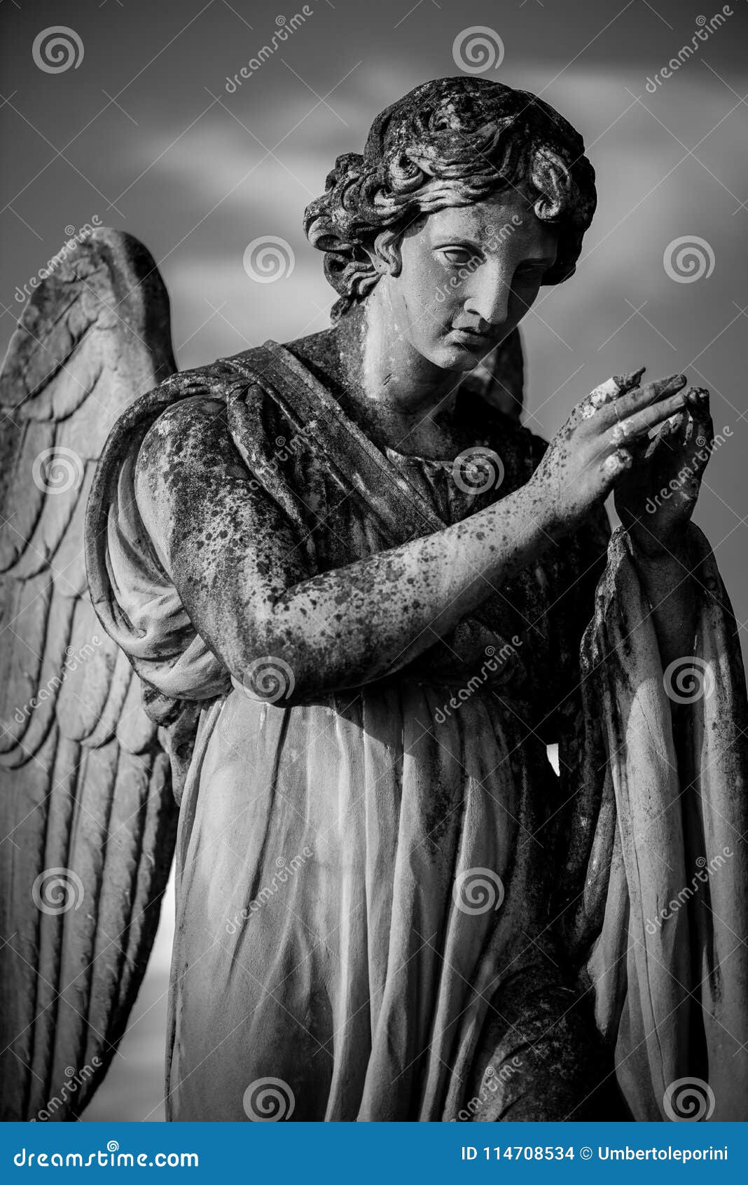 Immagine in Bianco E Nero Di Angelo Fotografia Stock - Immagine di ...