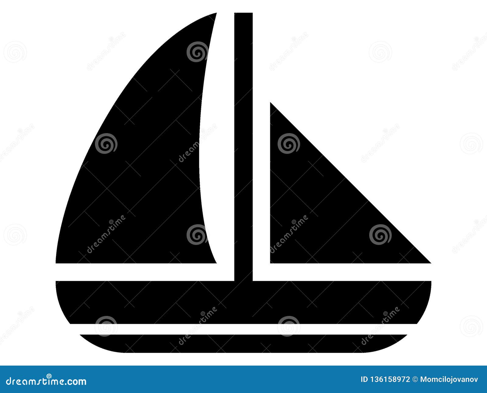 Immagine Della Siluetta Di Un'icona Della Barca a Vela Illustrazione ...