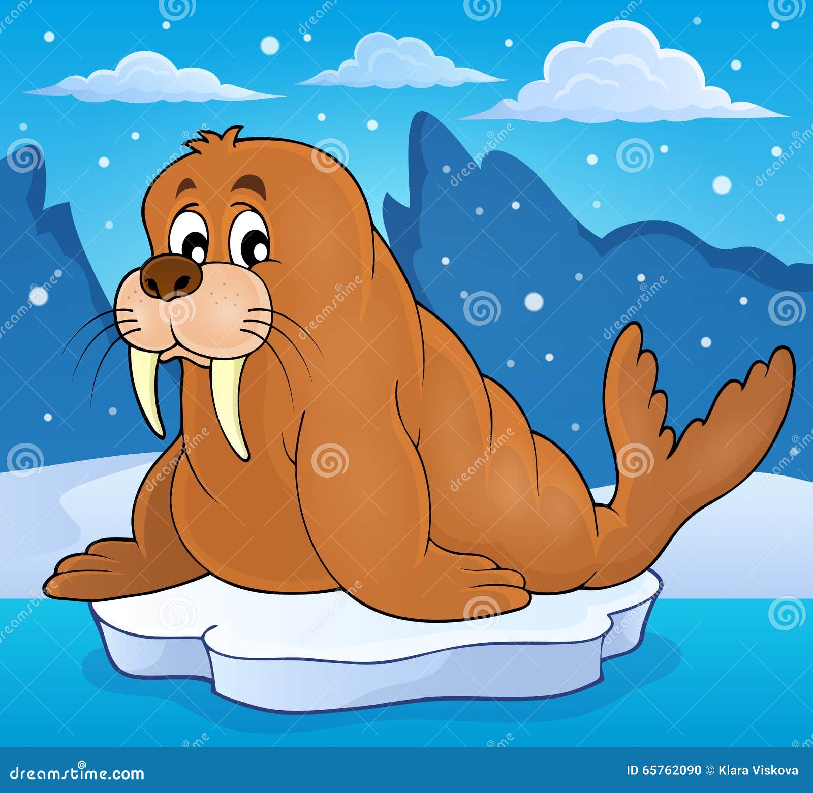 Immagine 2 Di Tema Del Tricheco Illustrazione Vettoriale ...