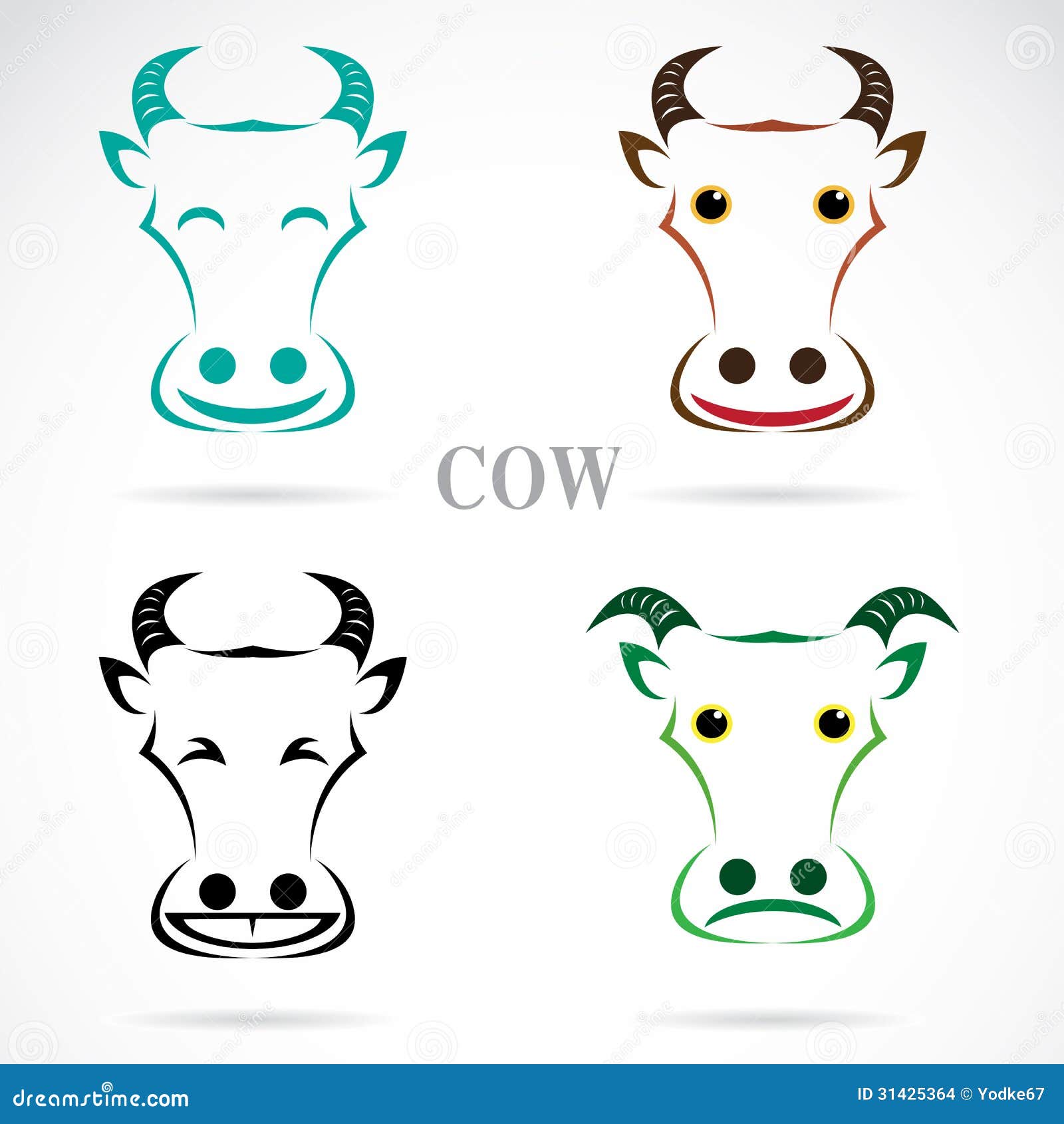 Immagine Di Vettore Di Un Fronte Della Mucca Illustrazione Vettoriale ...