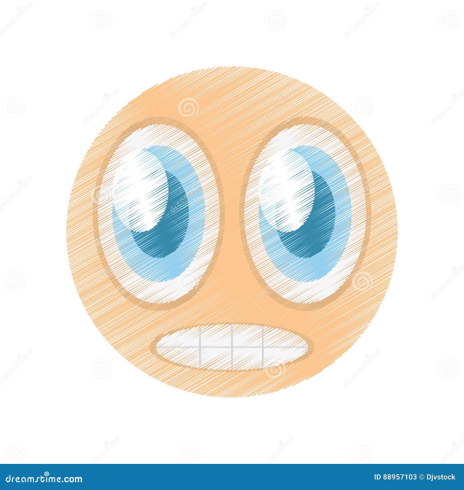 Immagine Spaventata Di Disegno Dell'emoticon Illustrazione di Stock ...