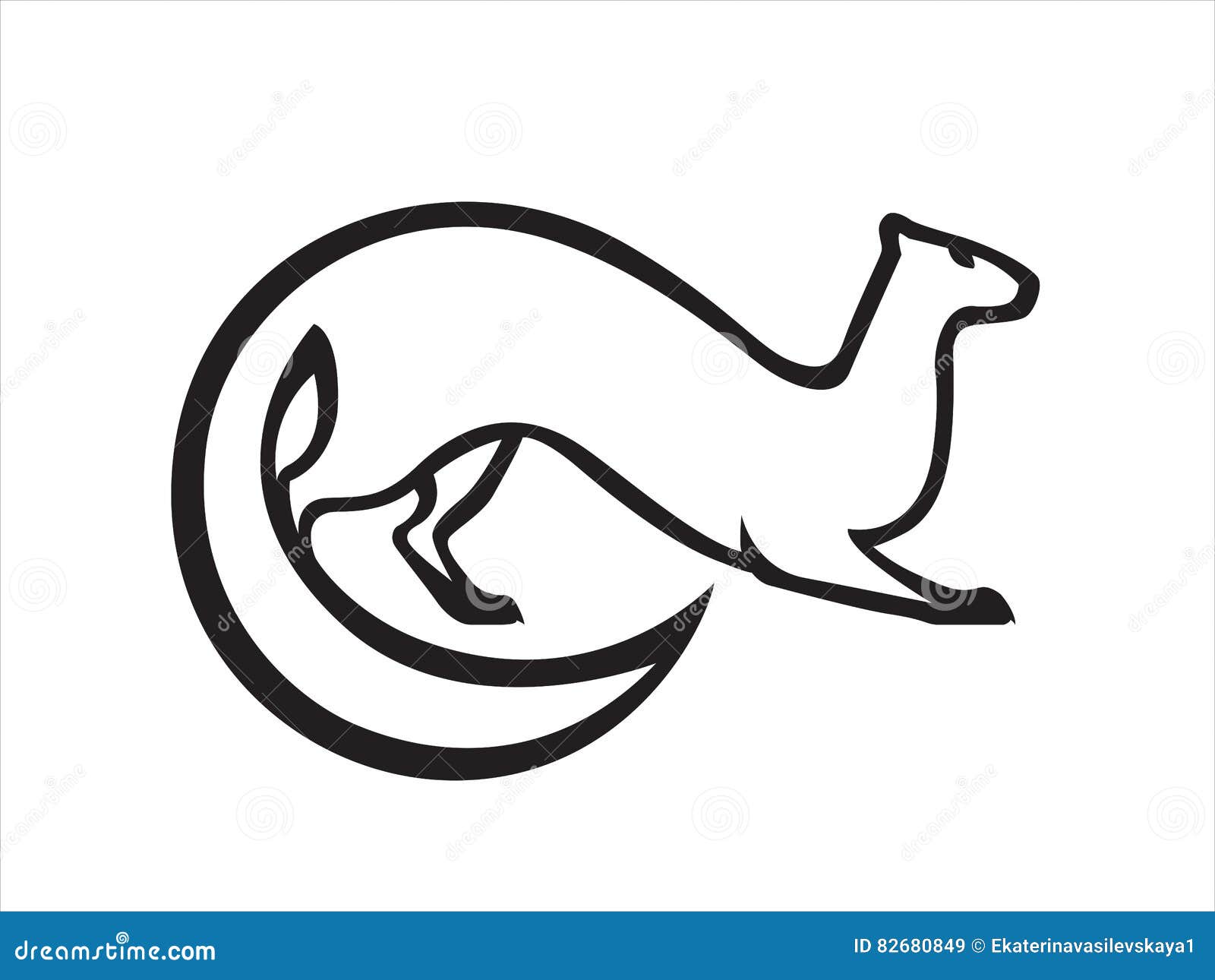 Immagine Stilizzata Bianca E Nera Di Logo Della Martora, Illustrazione ...