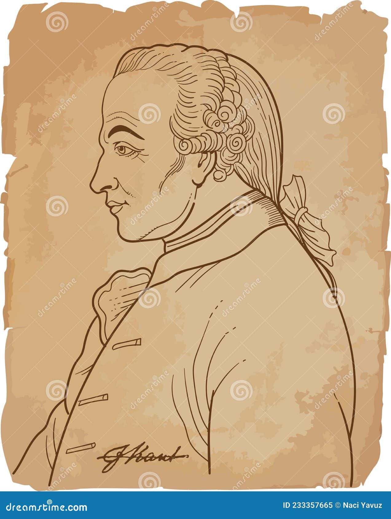 Immanuel Kant Isolated Cartoon Portrait, Vector Stock Image ...