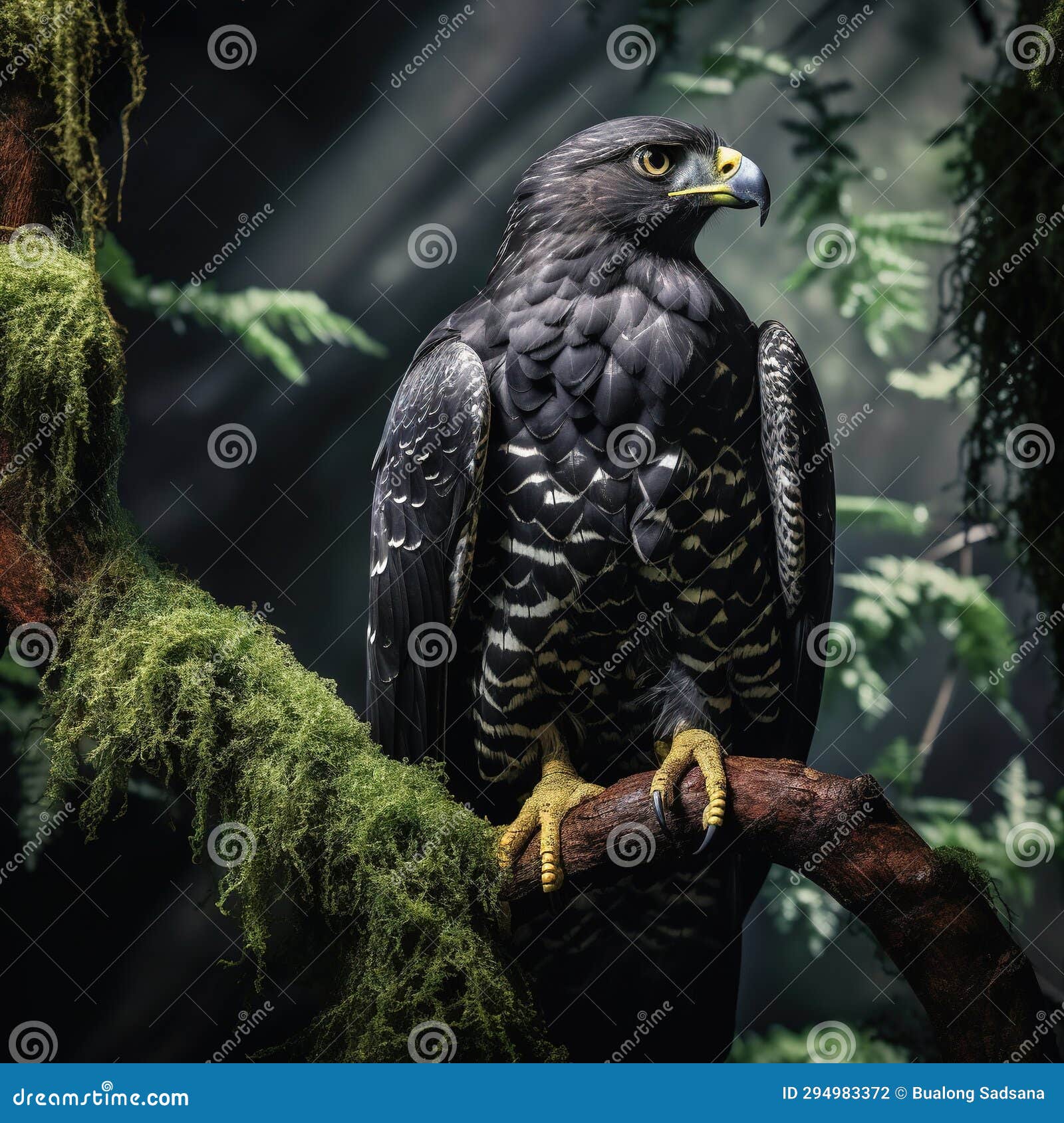 Immature Black Hawk stock illustration. Illustration of beautiful ...