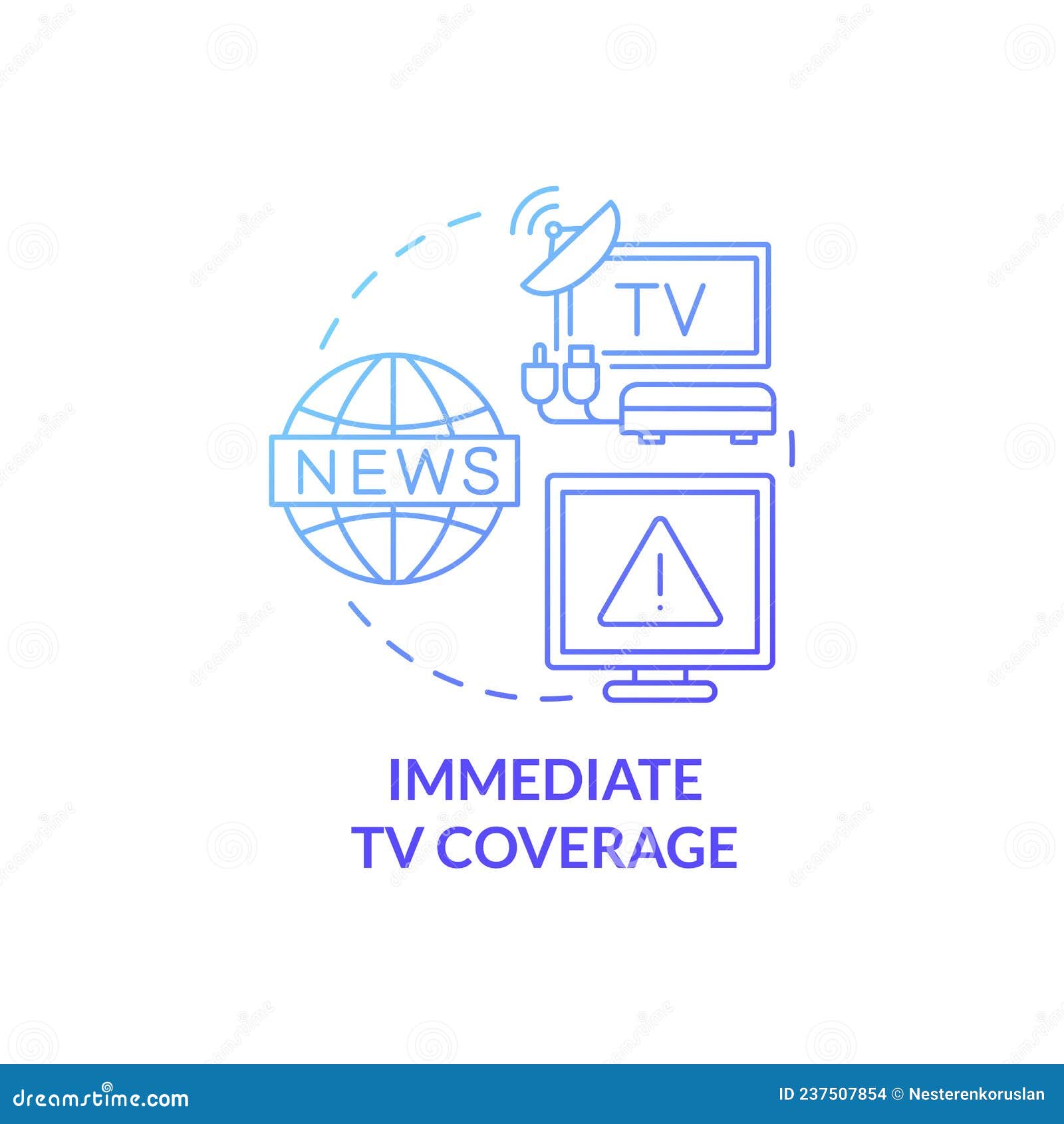 Immediate TV Coverage Blue Gradient Concept Icon Stock Vector ...