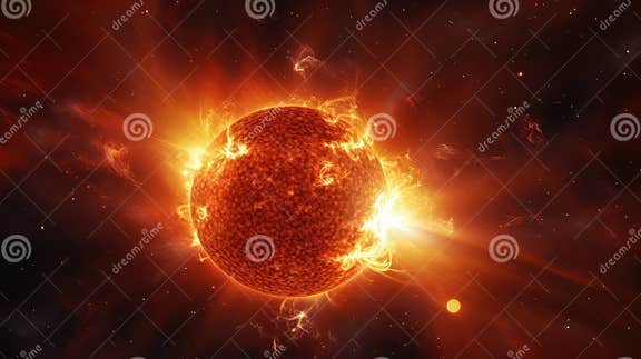 Immense exploding sun stock illustration. Illustration of illuminating ...