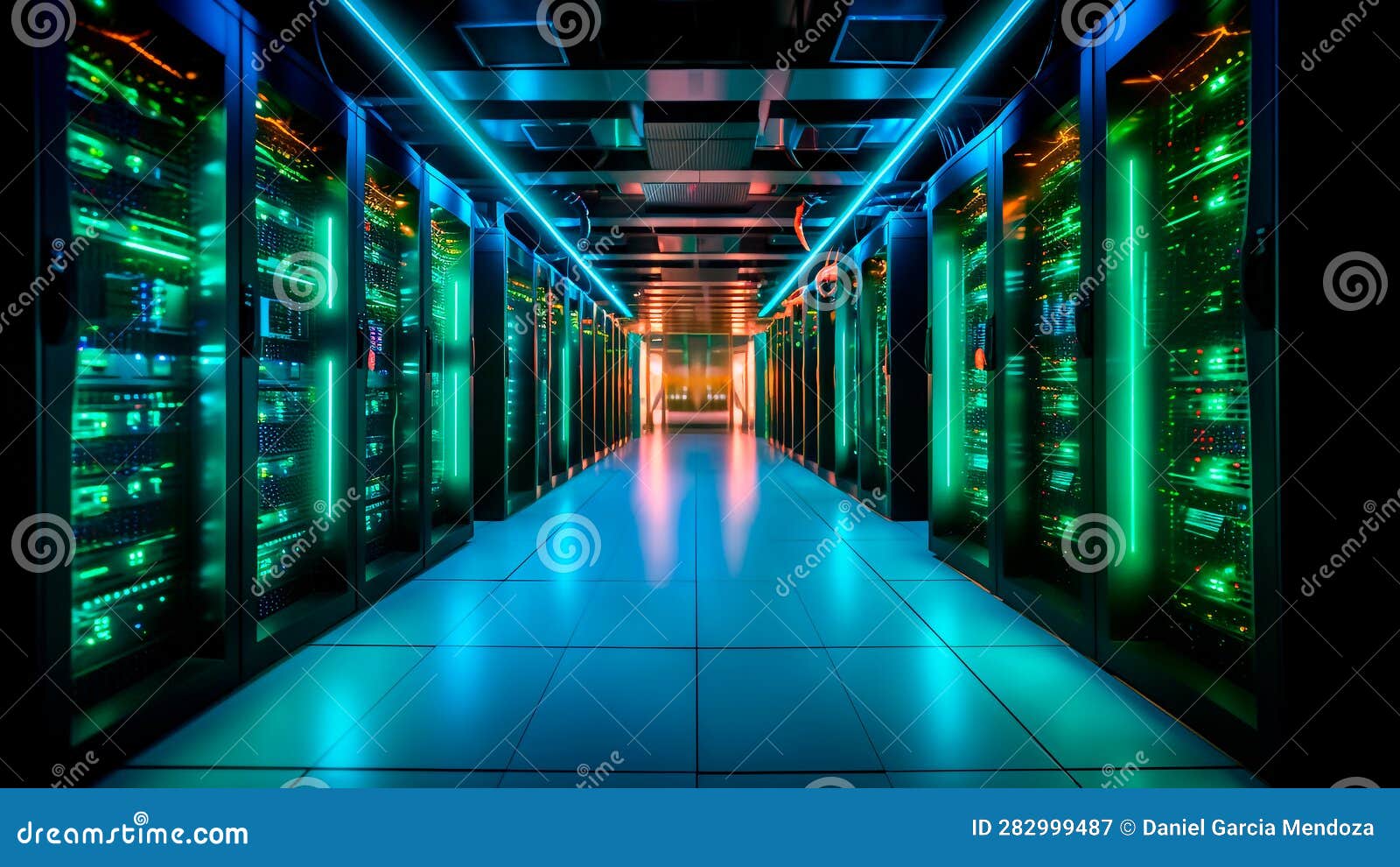 Immense Supercomputing Power Room a Gigantic Server of Internet ...