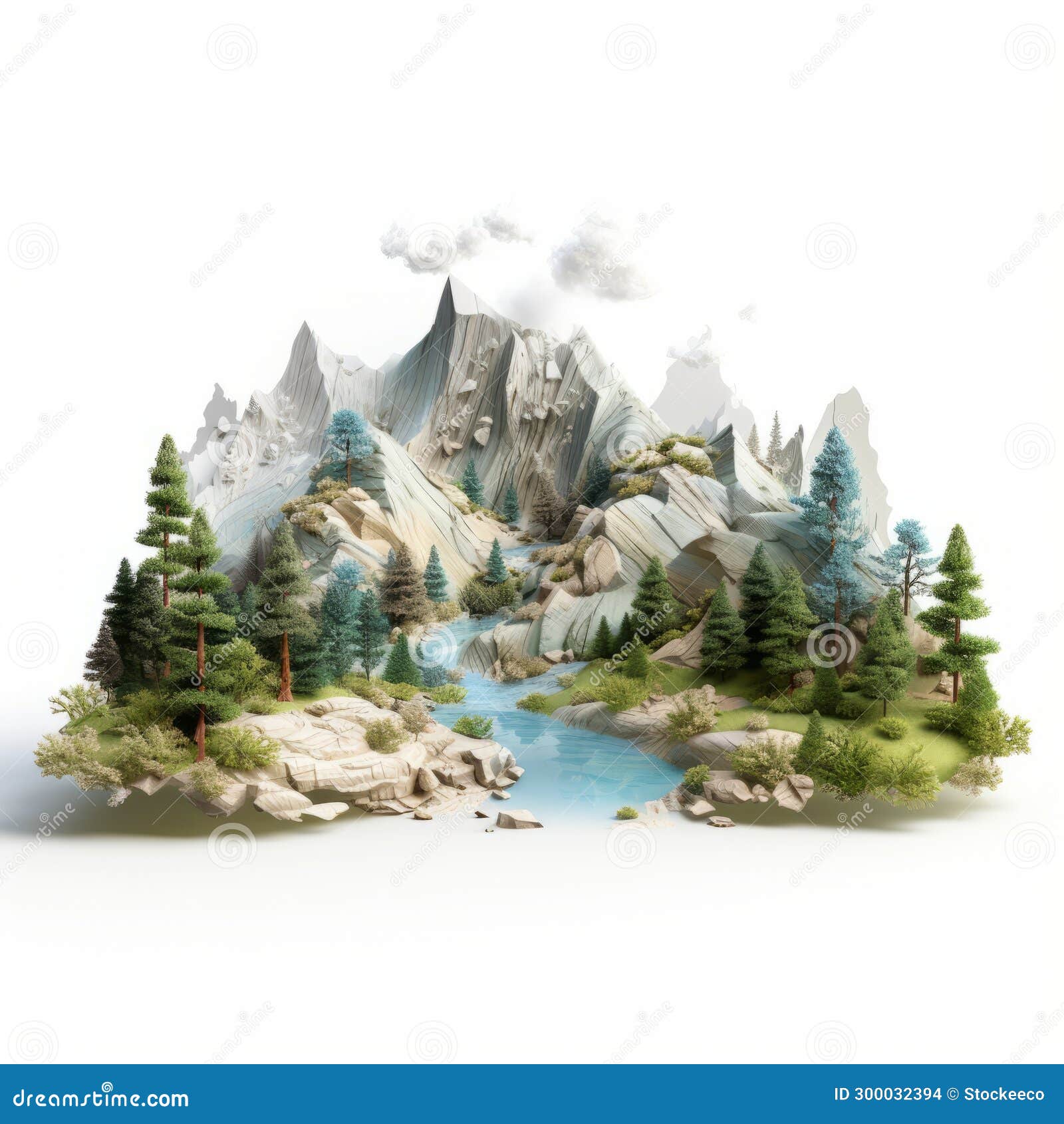 Immerse in a Hyper-realistic 3d Cartoon of a Mountain Terrain Stock ...