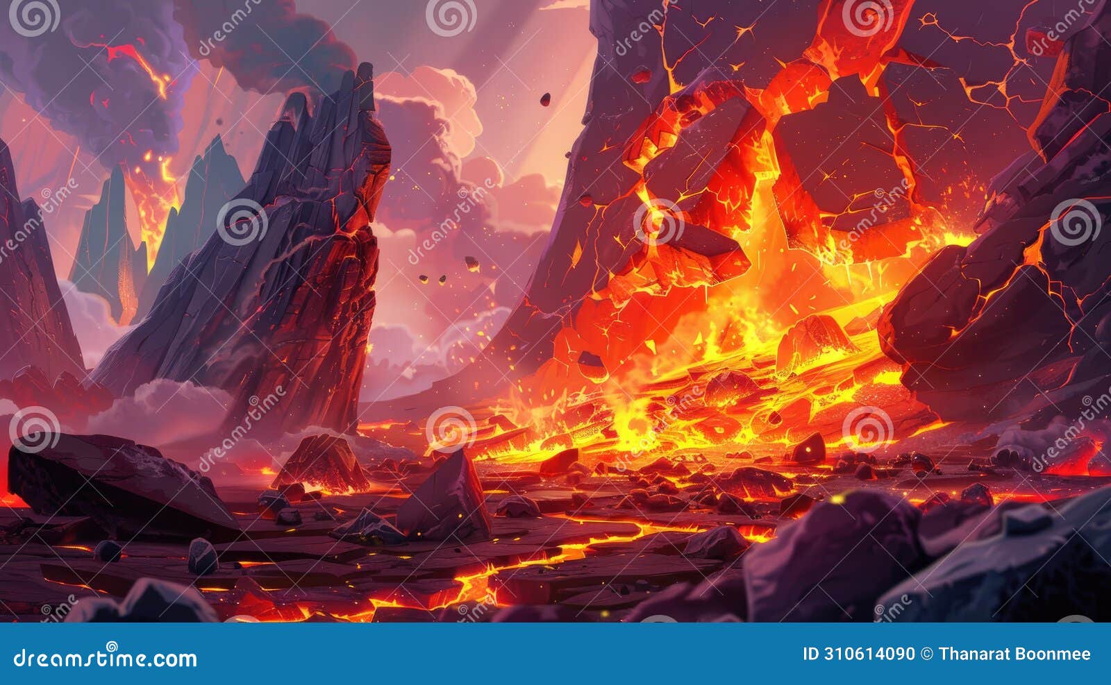 Immerse in the Intense Heat with a Hot Magma Background, a Fiery and ...