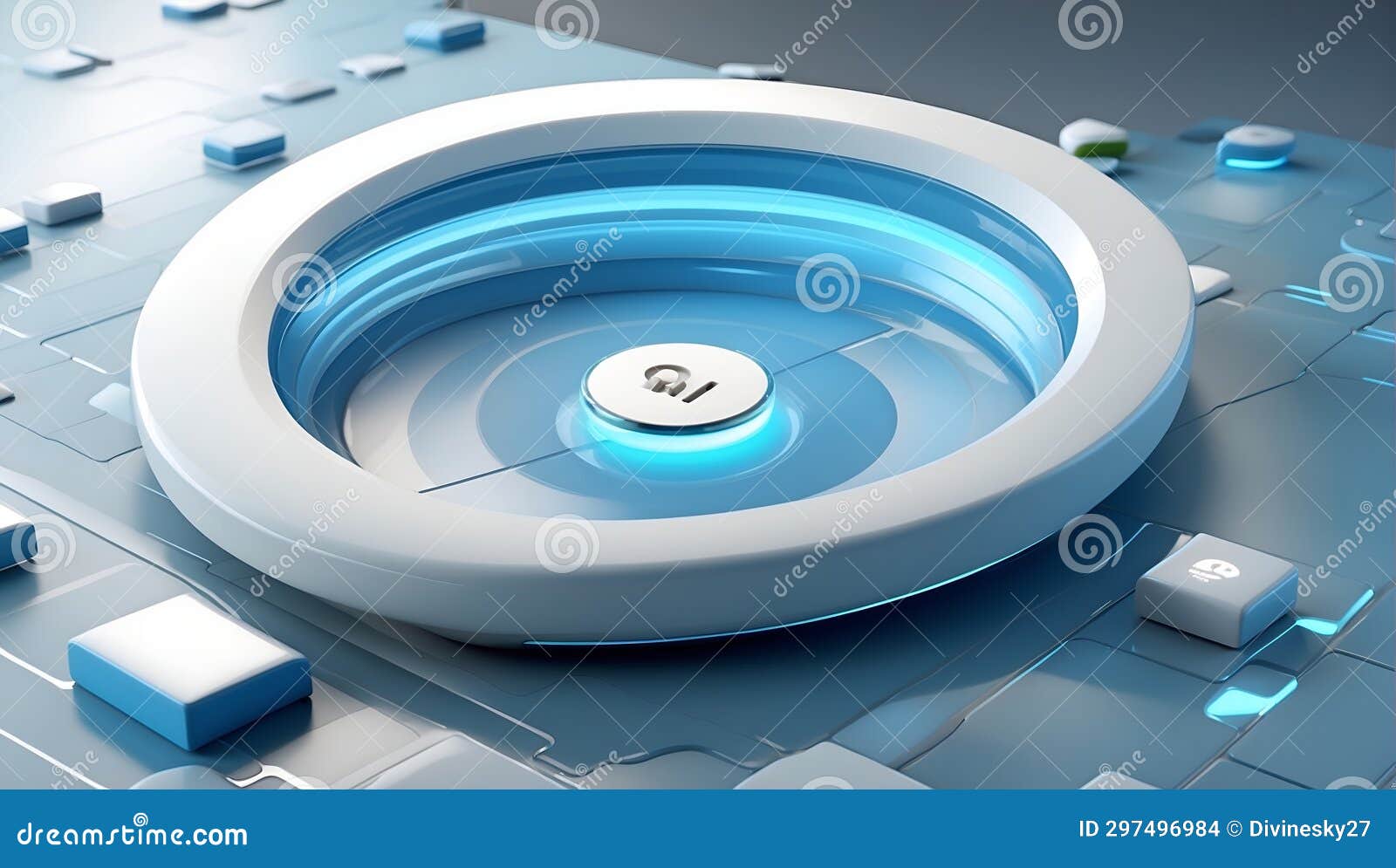 Futuristic Website Interface with Cool Blues and Crisp Whites. Ai ...