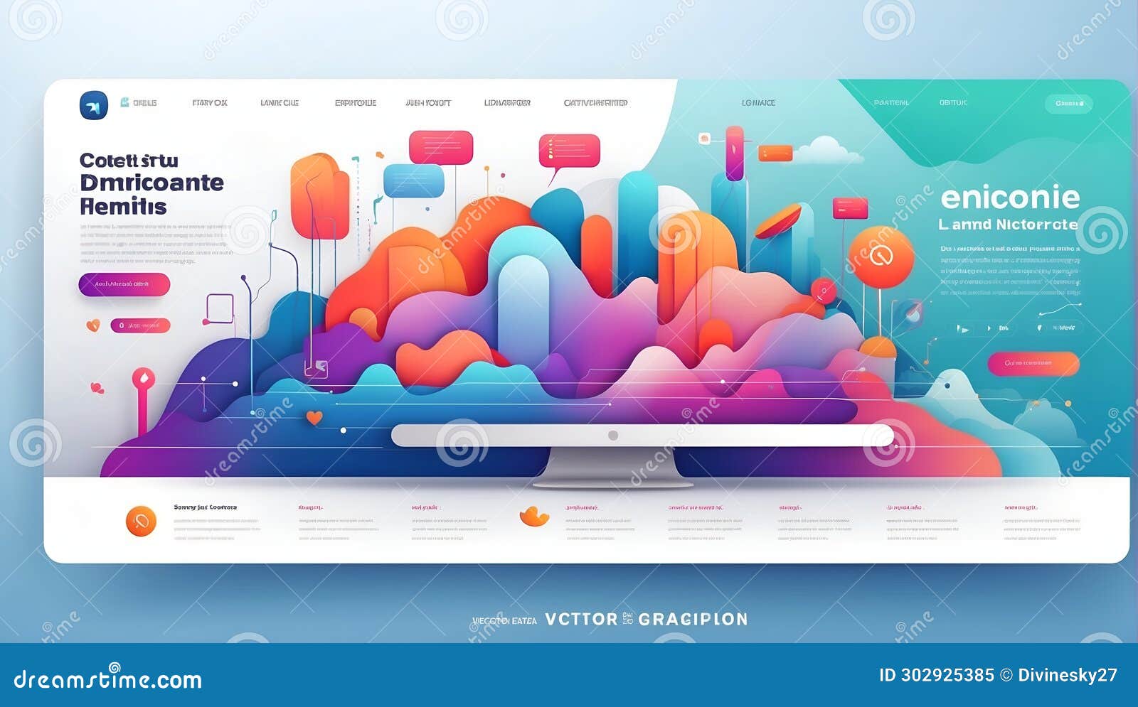 Vector Vortex: Scalable UI UX Symphony. AI Generate Stock Illustration ...