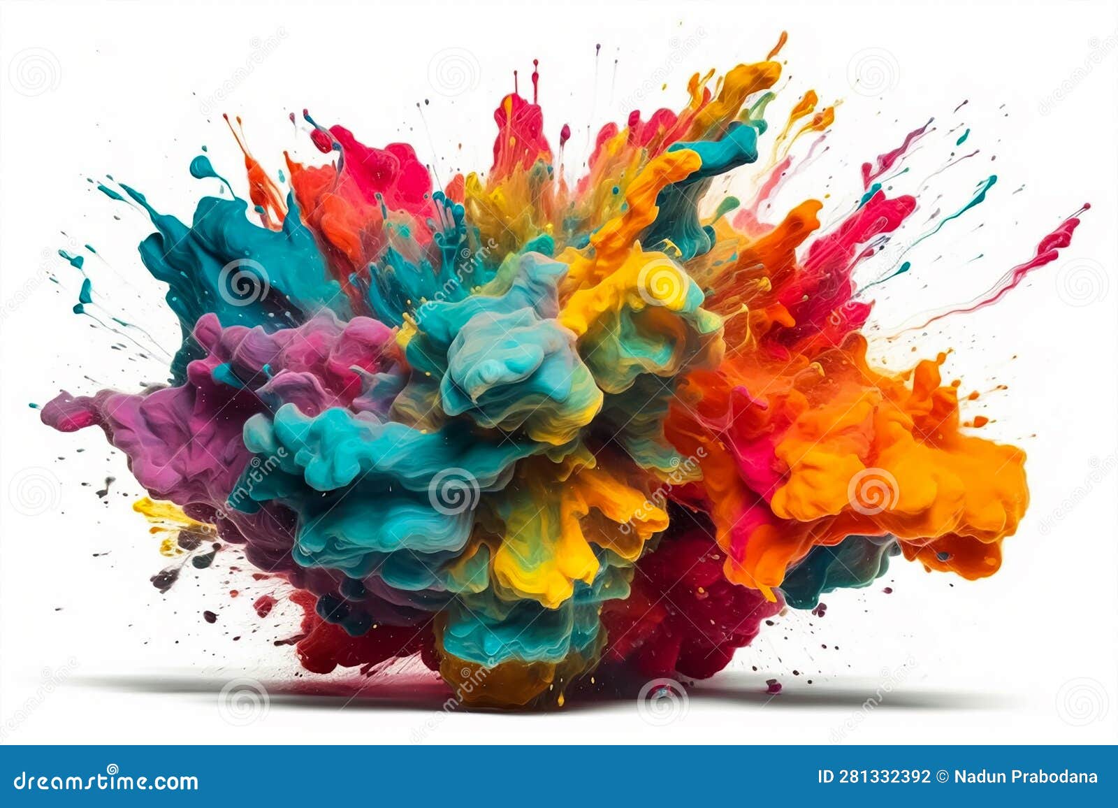 Vibrant Burst: Colorful and Powerful Paint Explosion (AI Generated ...