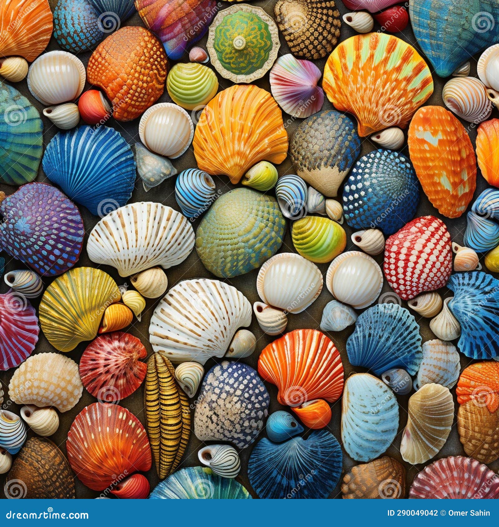 Whimsical Mollusk Mosaic Wallpaper Design Stock Photo - Image of ...