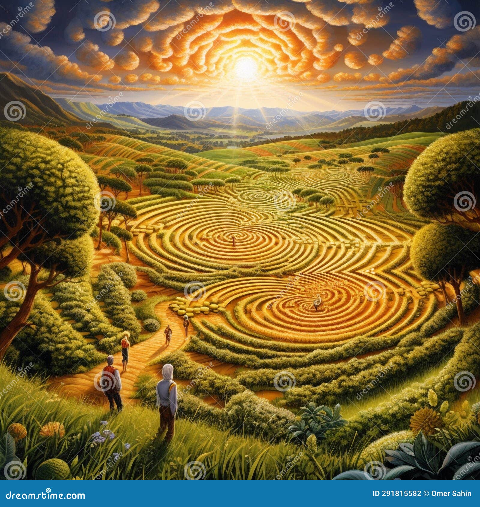 Dreamscape Art: Unraveling Crop Circle Codes Stock Photo - Image of ...