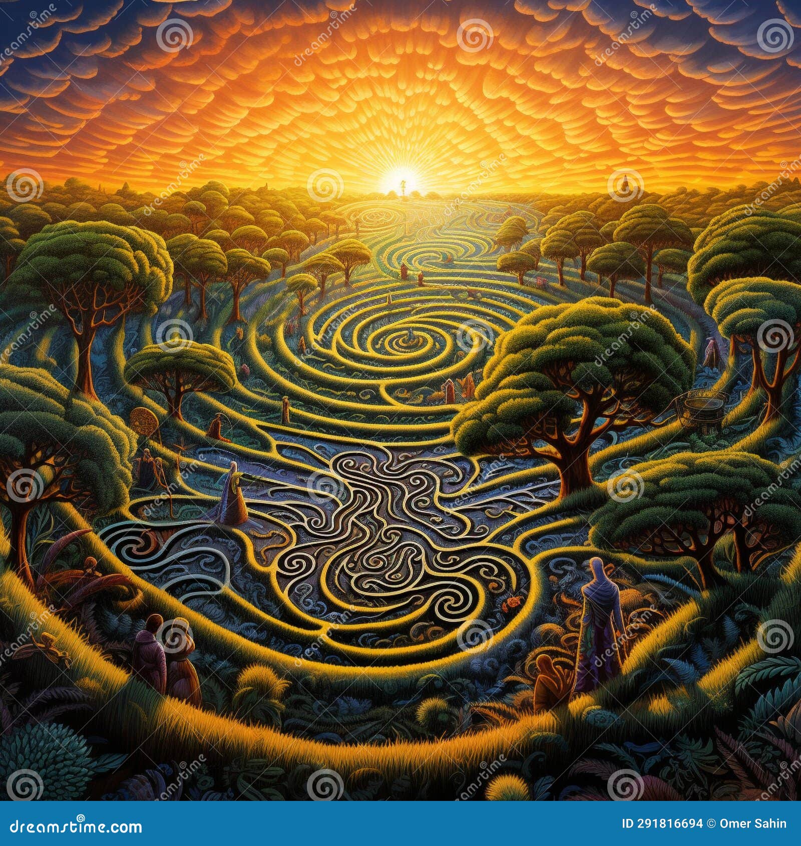 Dreamscape Art: Unraveling Crop Circle Codes Stock Photo - Image of ...