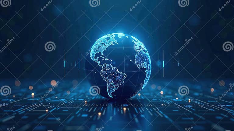 Stunning Abstract Blue Gradient Globe Background Design Digital Art for ...